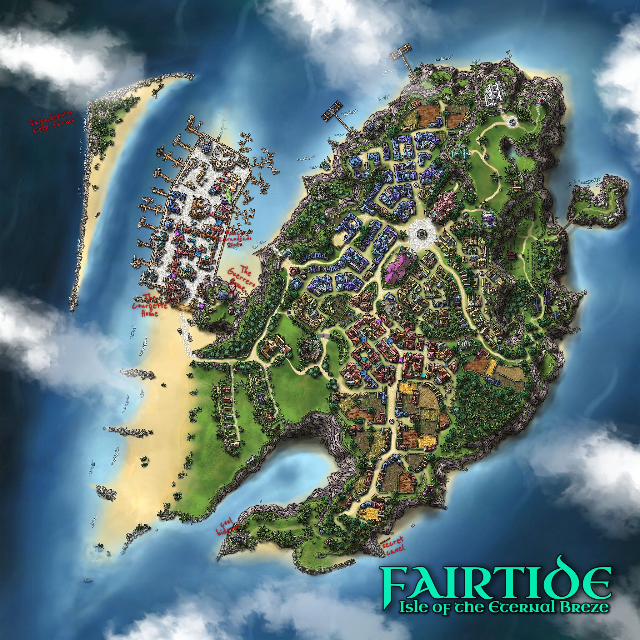 Isle of the Eternal Breeze (FLAT SHADING) imporoved harbor | Inkarnate ...