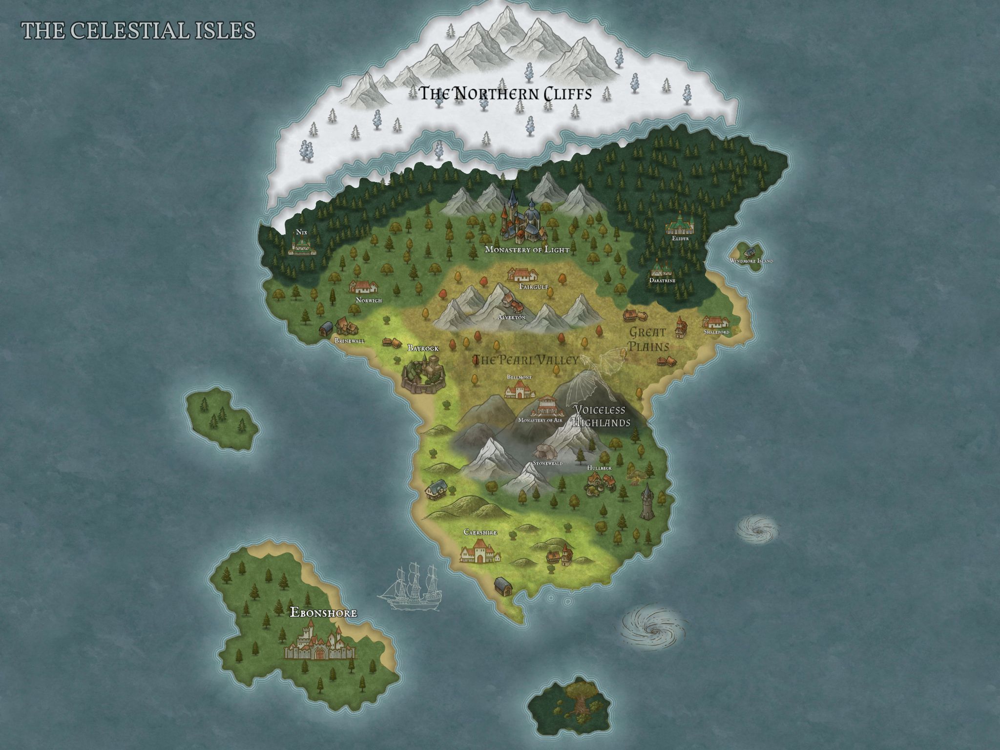 The Celestial Isles | Inkarnate - Create Fantasy Maps Online