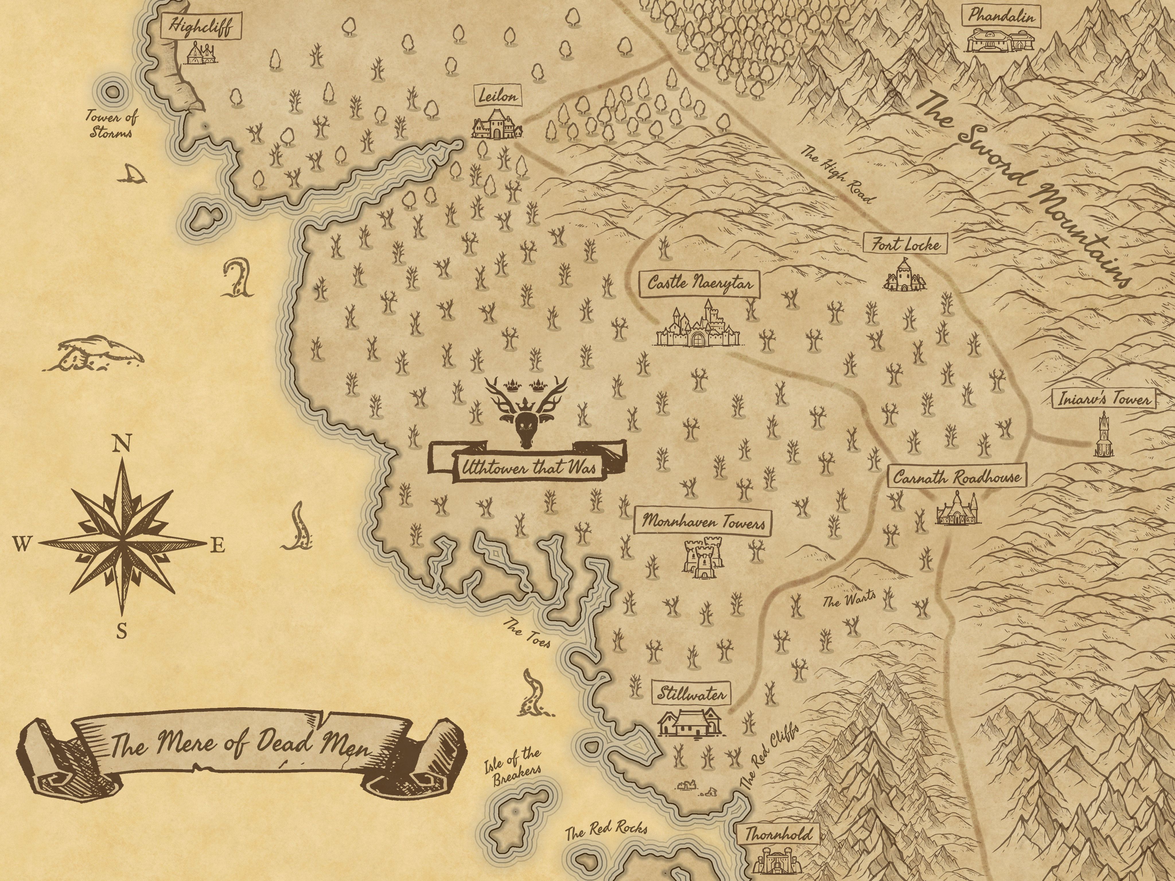 Mere of Dead Men (parchment) | Inkarnate - Create Fantasy Maps Online