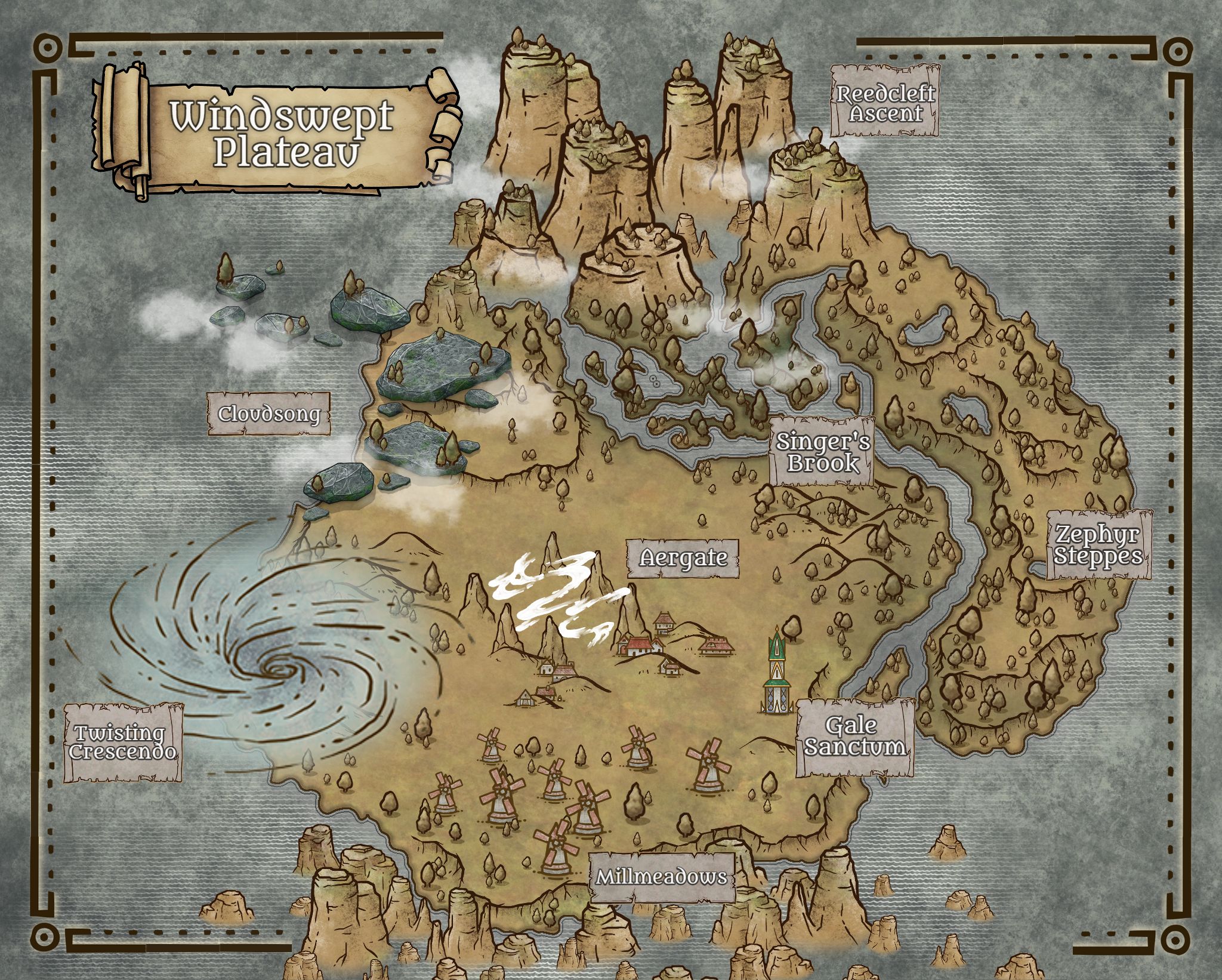 Windswept Plateau - Tags | Inkarnate - Create Fantasy Maps Online