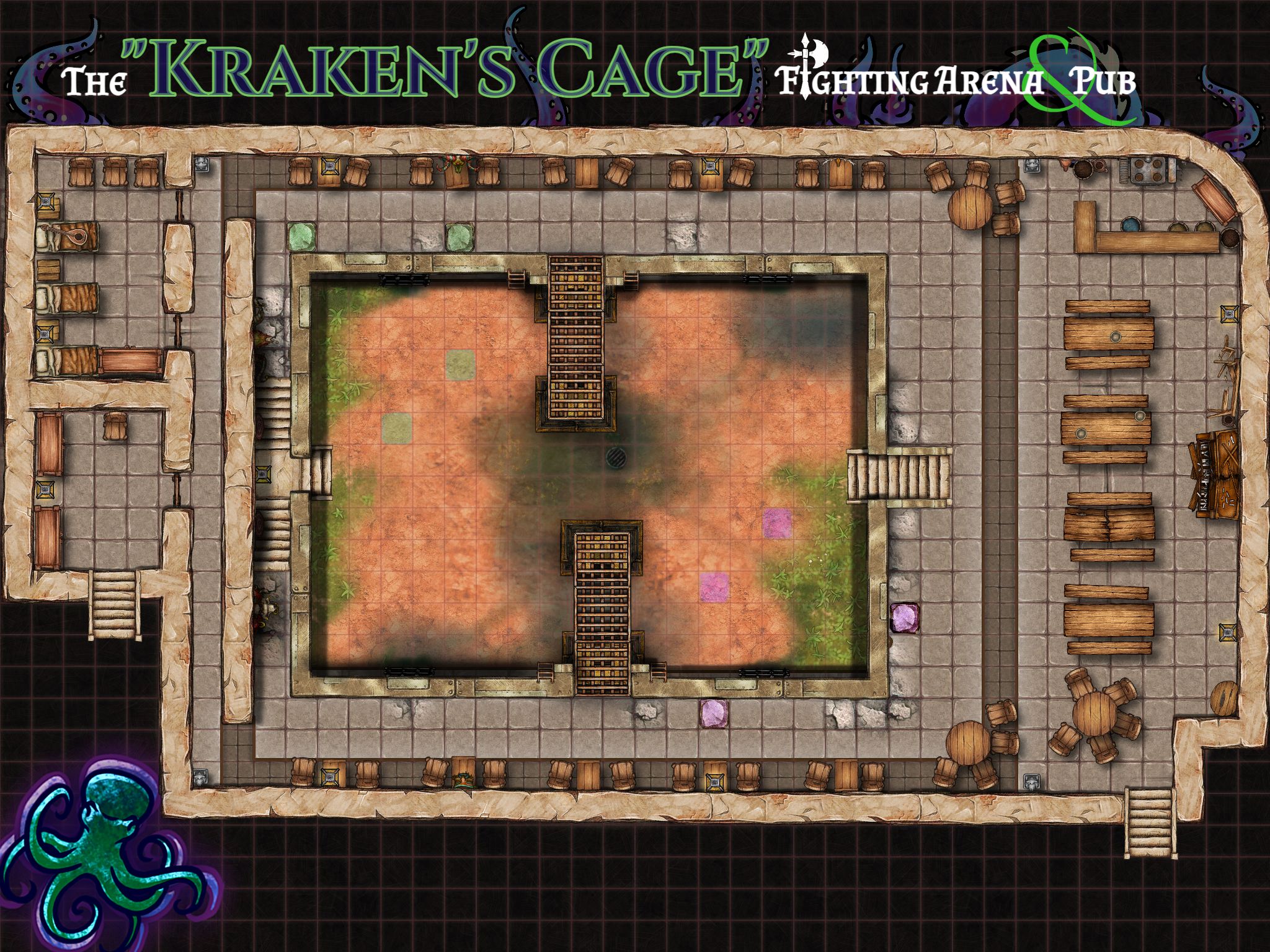 The "Kraken's Cage" Fighting Arena | Inkarnate - Create Fantasy Maps Online