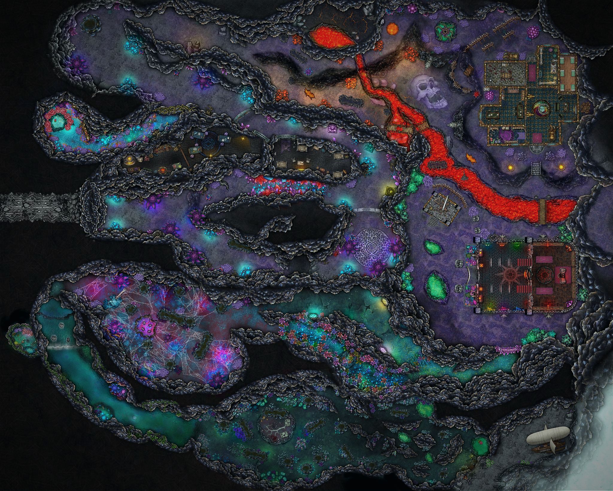 Fey Mountain Caverns/Cult Base | Inkarnate - Create Fantasy Maps Online