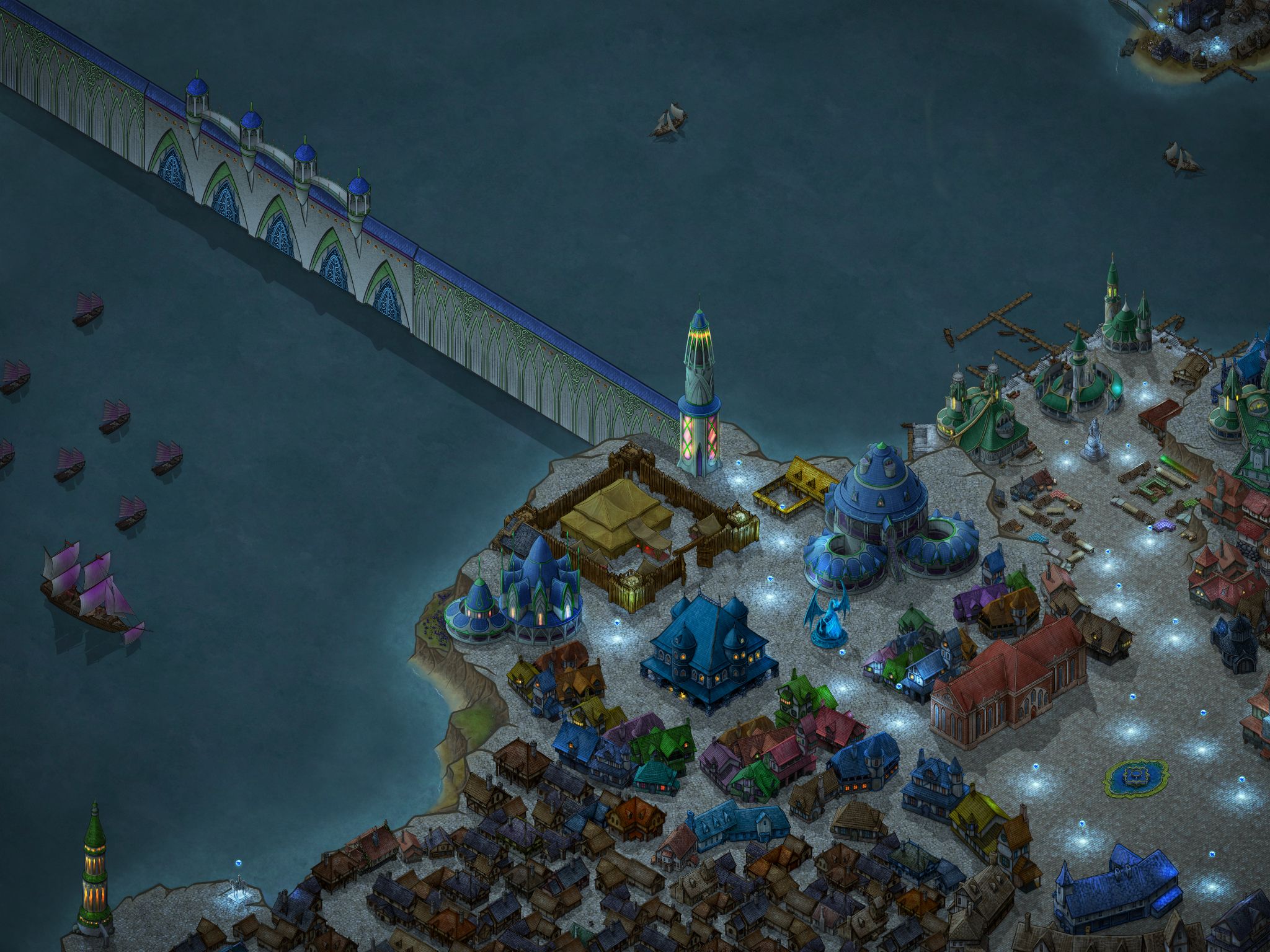 Lothern under Dark Elves attack | Inkarnate - Create Fantasy Maps Online