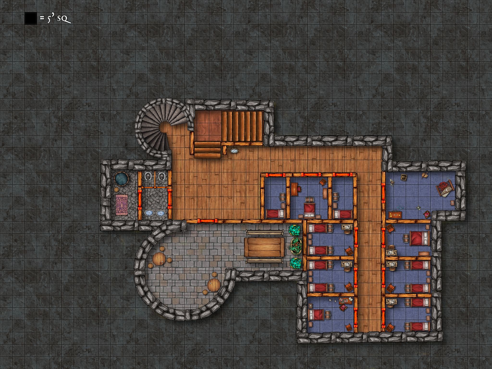 Wizards Watering Hole Second floor Map | Inkarnate - Create Fantasy ...