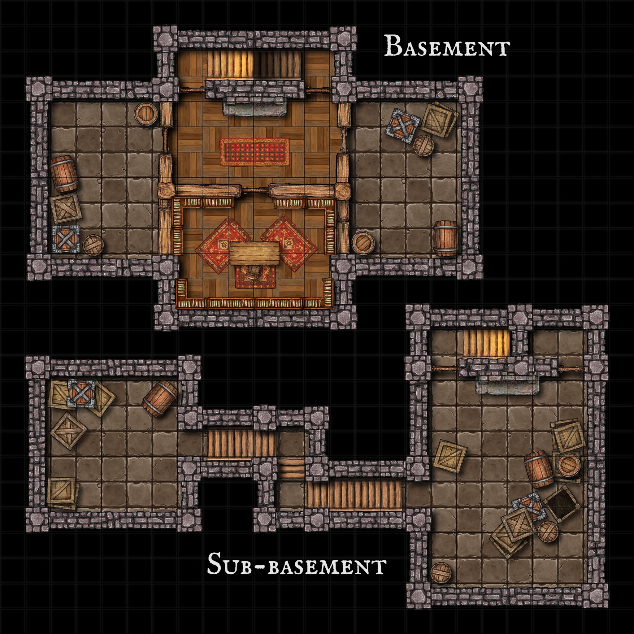 Pearl Mountain Hidaway - Basement | Inkarnate - Create Fantasy Maps Online