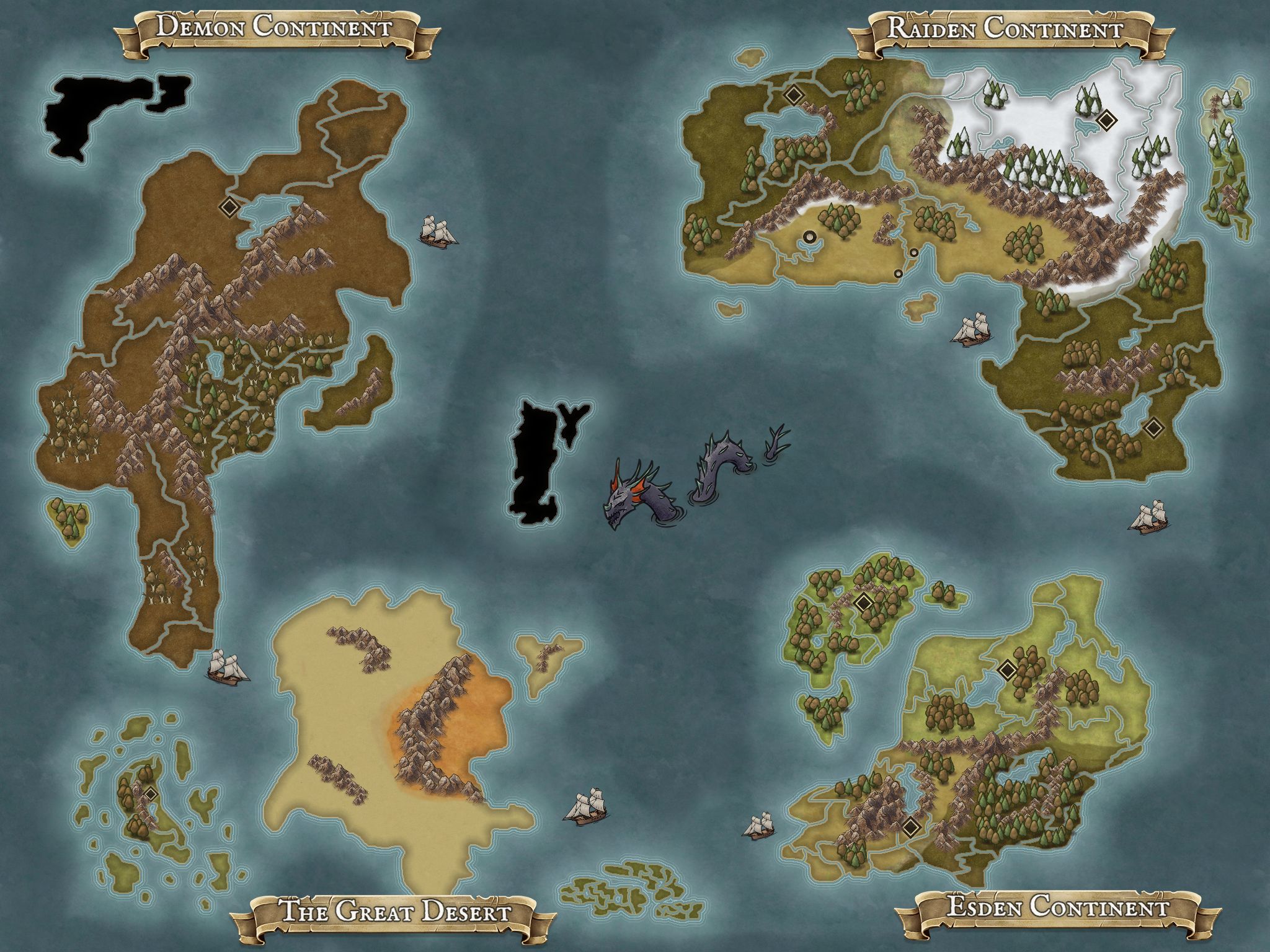 Unwillingly Reborn's world map | Inkarnate - Create Fantasy Maps Online