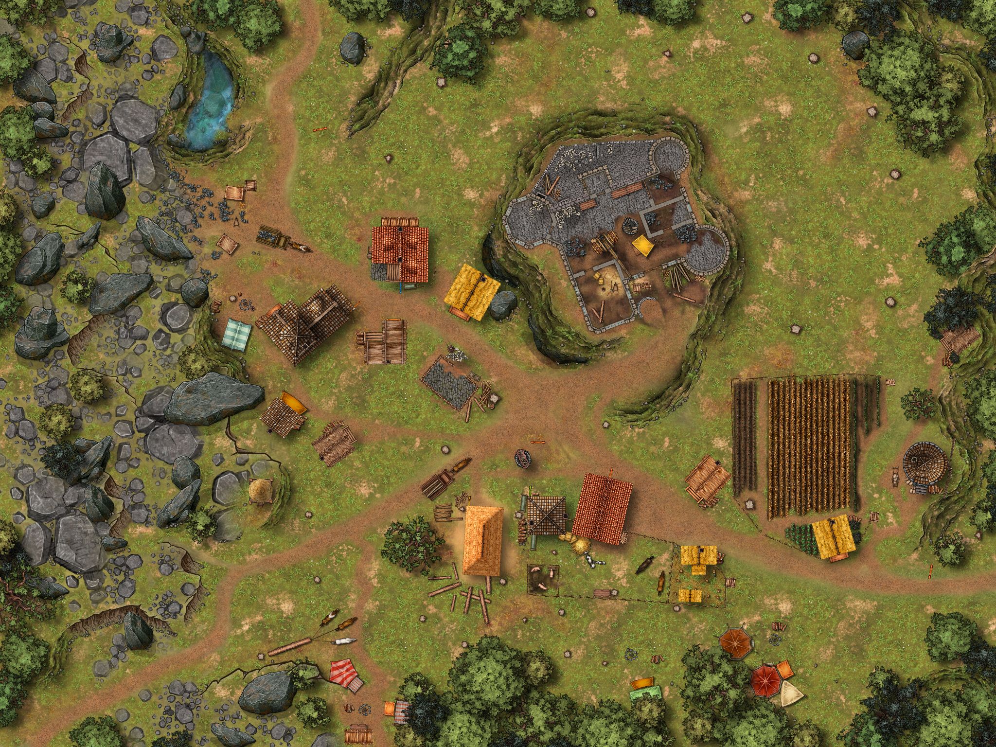 Castle Construction Settlement | Inkarnate - Create Fantasy Maps Online