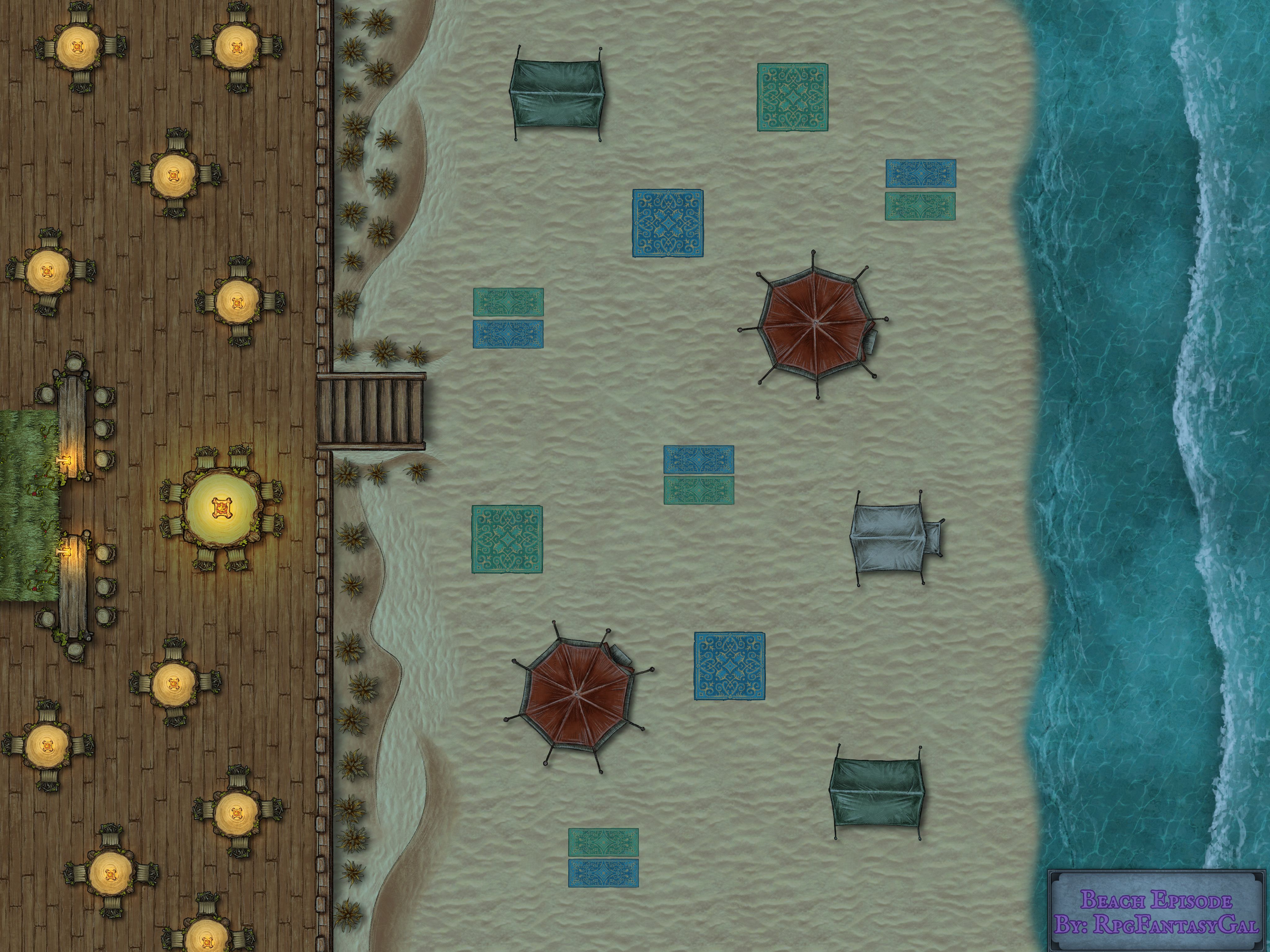 Beach Episode Night Time | Inkarnate - Create Fantasy Maps Online
