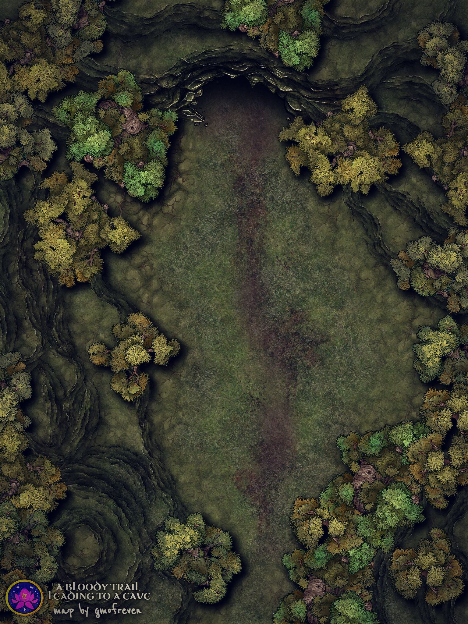A Bloody Trail Leading to a Cave | Inkarnate - Create Fantasy Maps Online