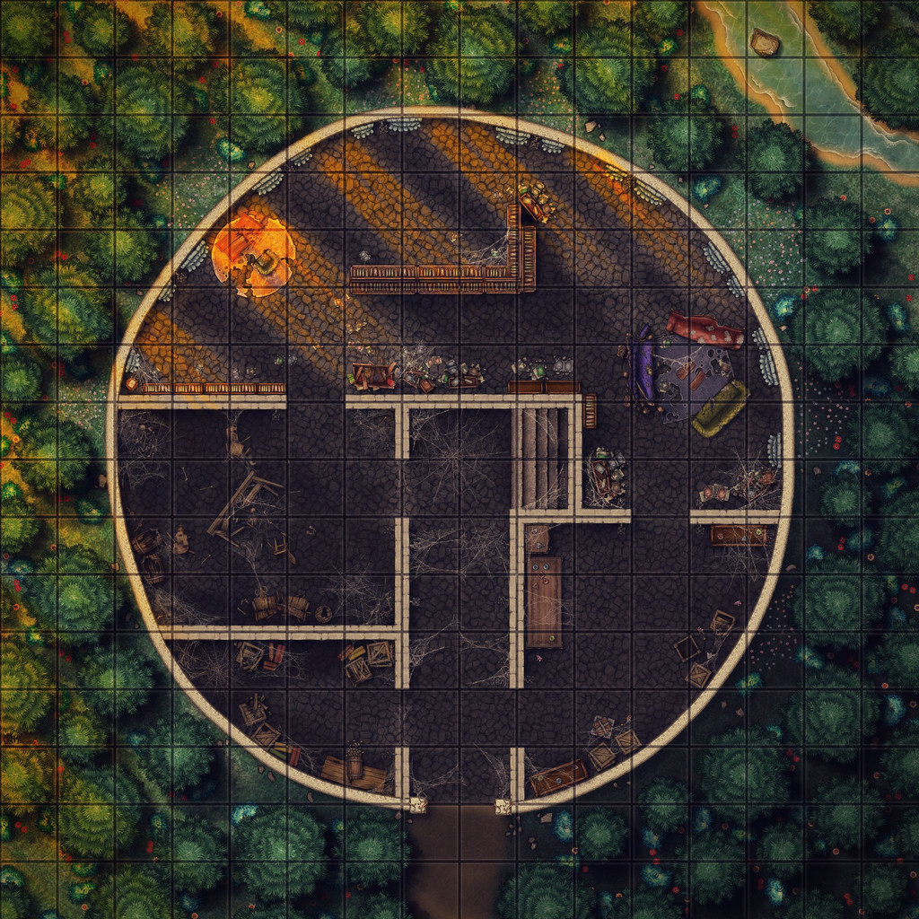 The Silvyr Tower Ground Floor | Inkarnate - Create Fantasy Maps Online