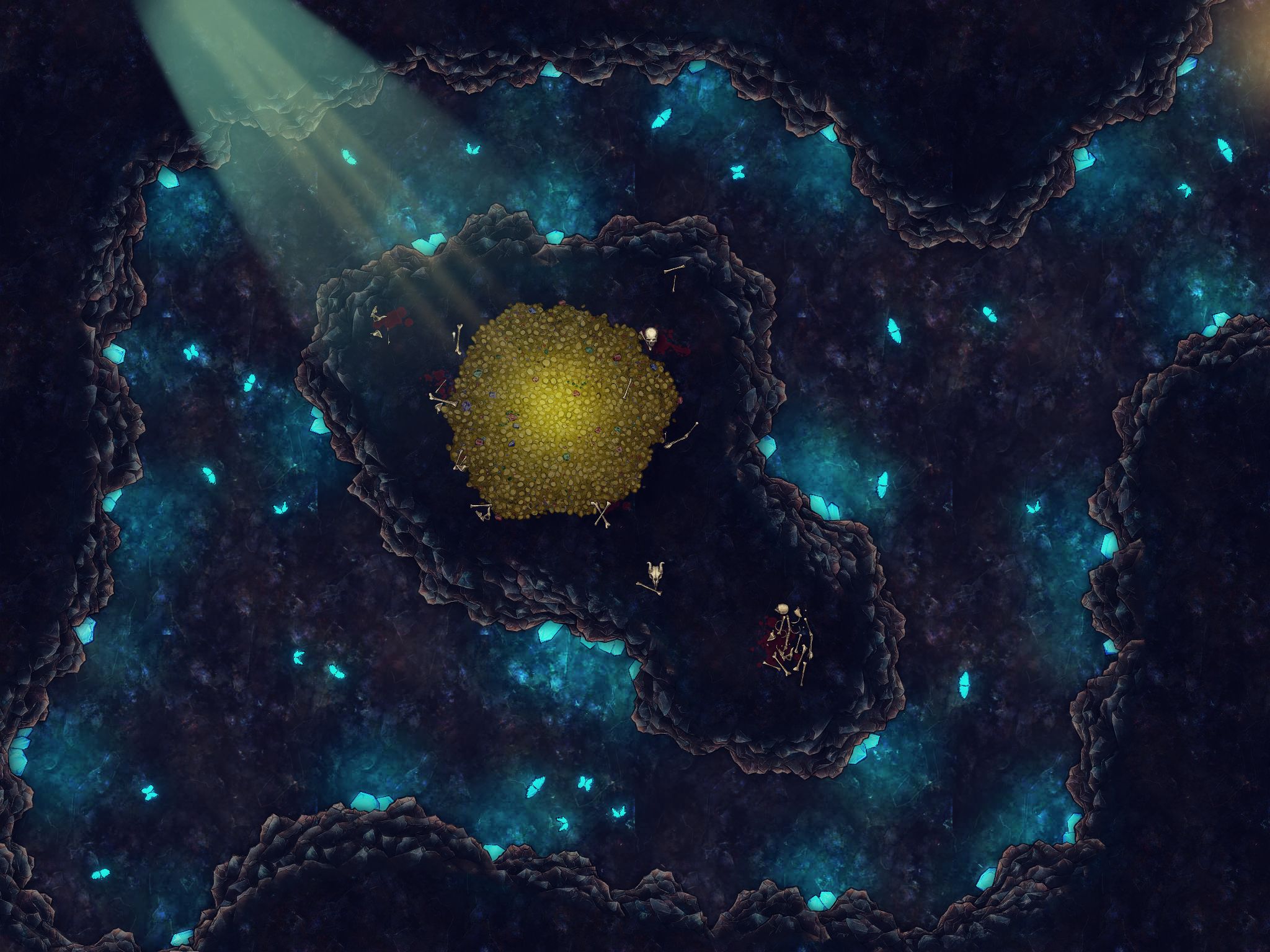 Blue Dragon Lair Cave | Inkarnate - Create Fantasy Maps Online