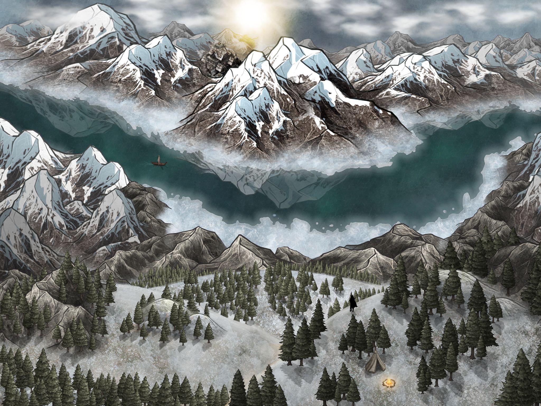 Journey Across the Fjord | Inkarnate - Create Fantasy Maps Online