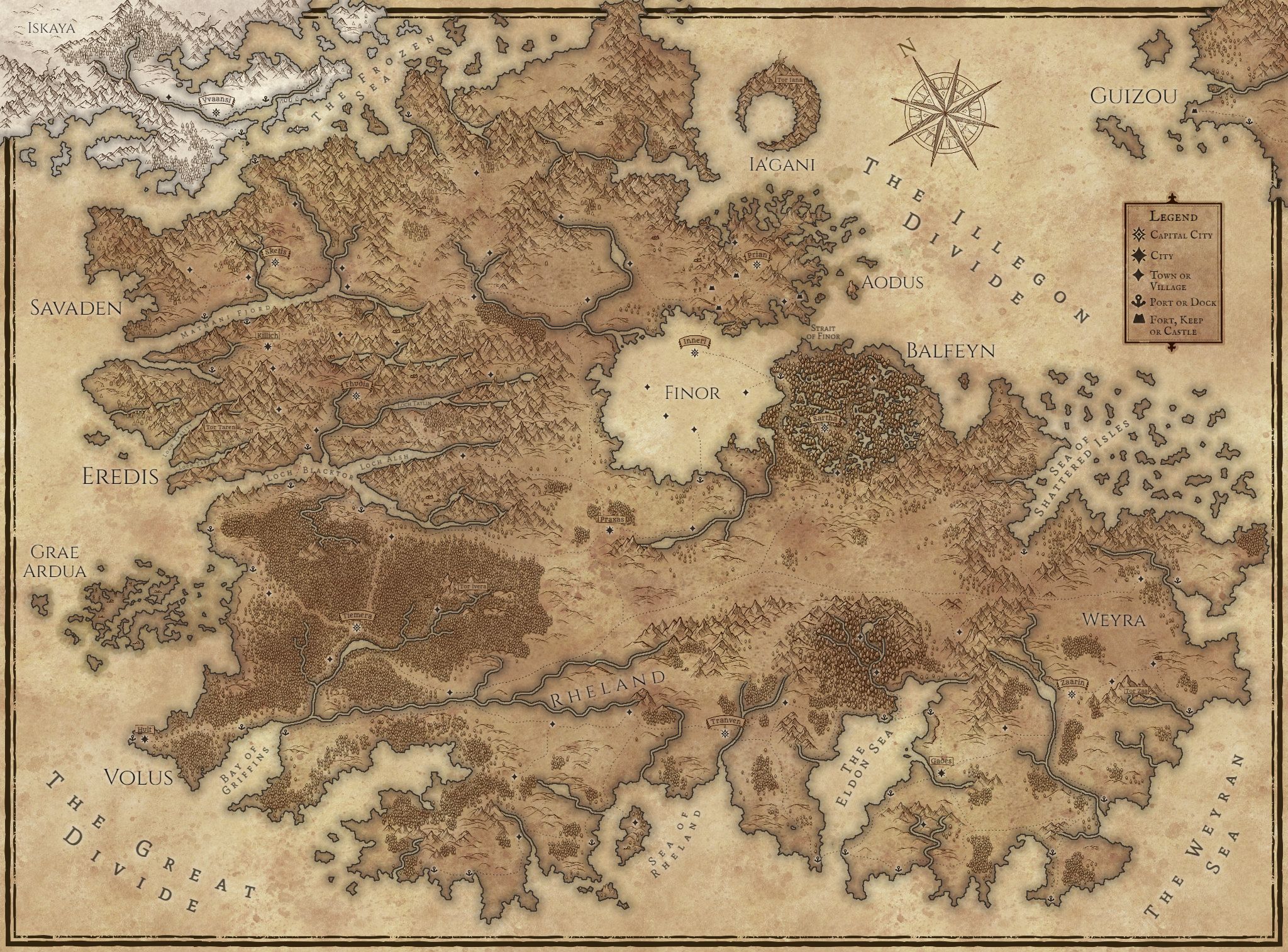 Continent of Illegon - E. K. Knight | Inkarnate - Create Fantasy Maps ...