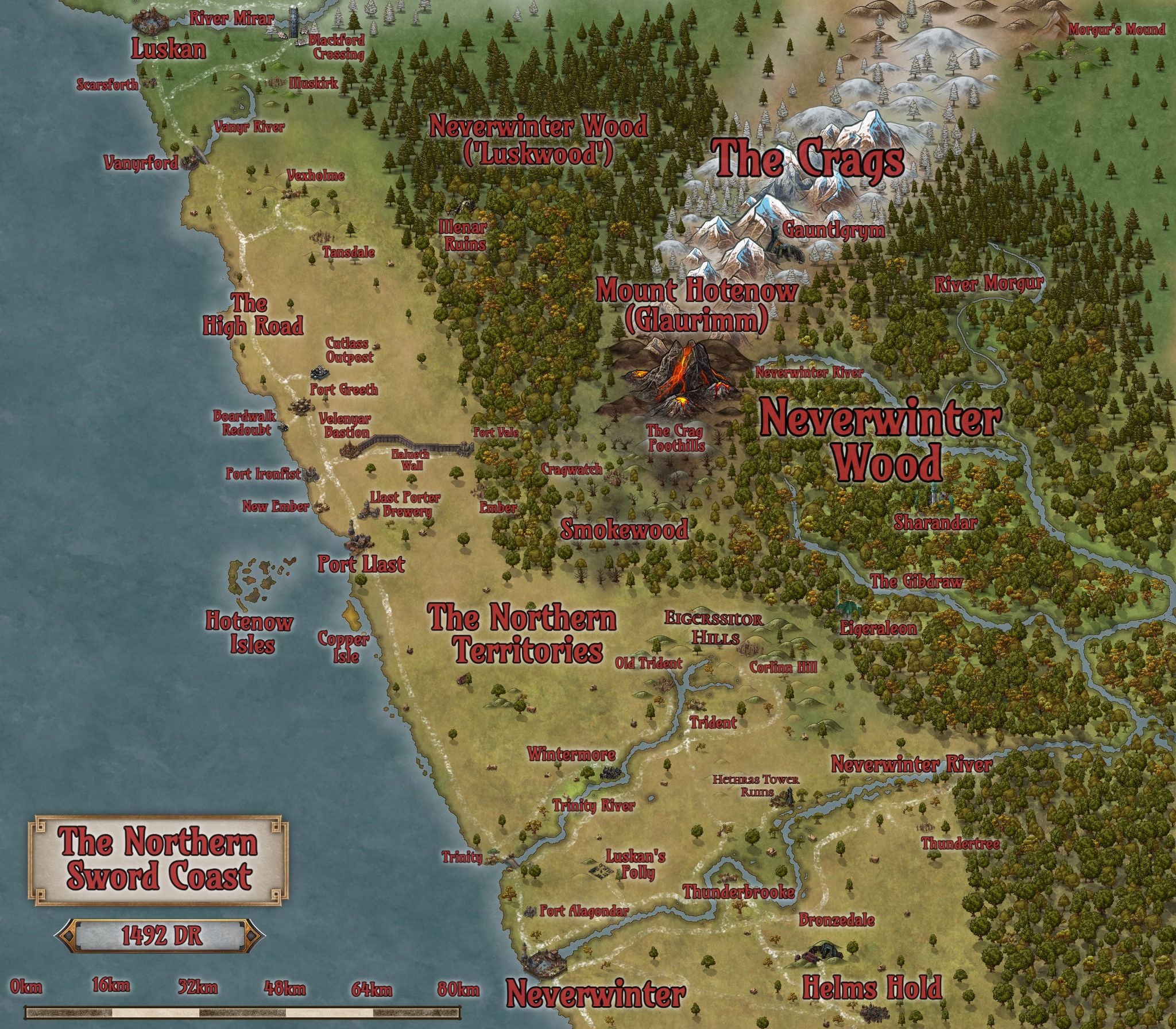 Northern Sword Coast - Legacy of Glaurimm - 1492 | Inkarnate - Create ...