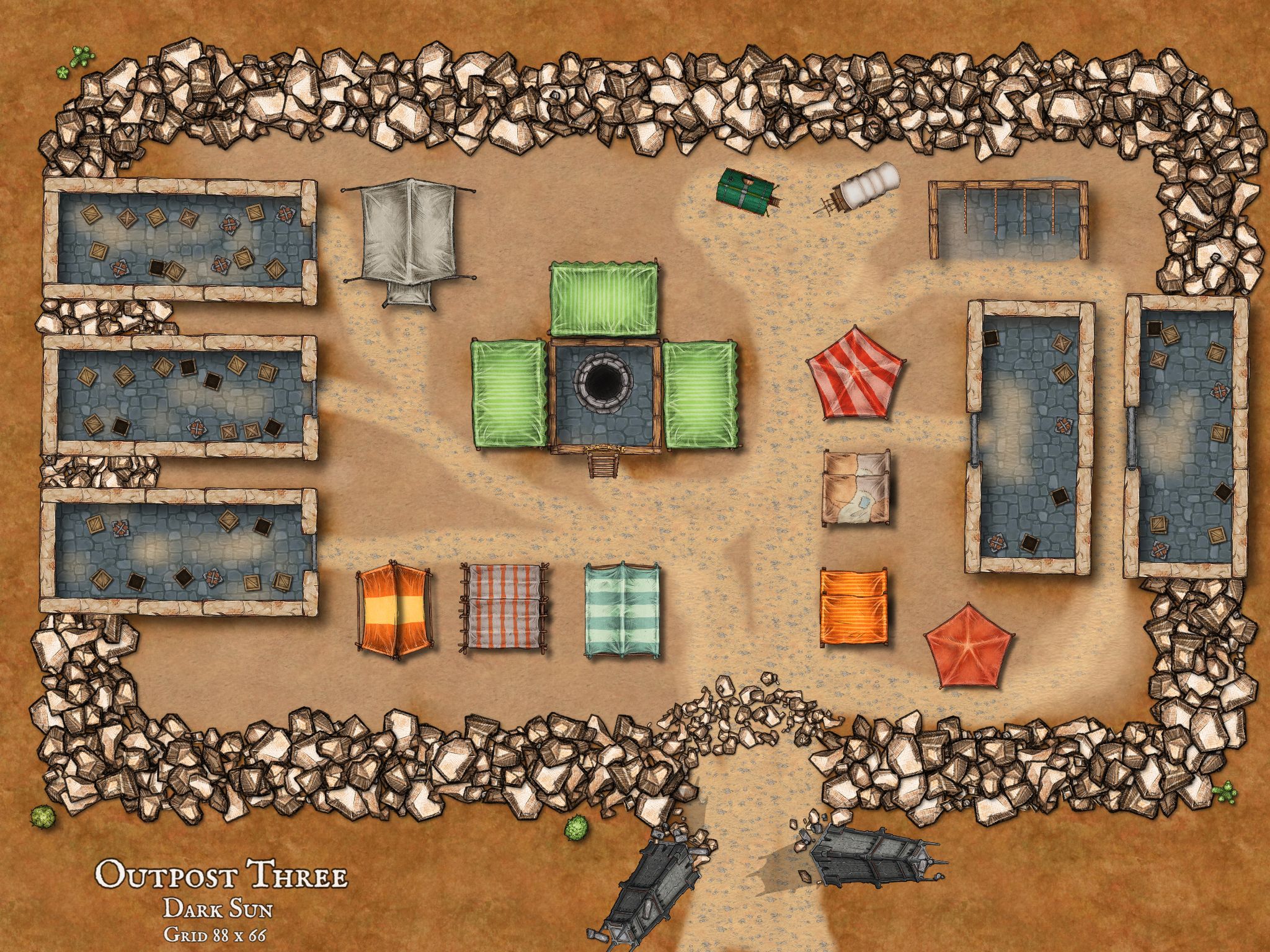 Outpost Three_Dark Sun | Inkarnate - Create Fantasy Maps Online