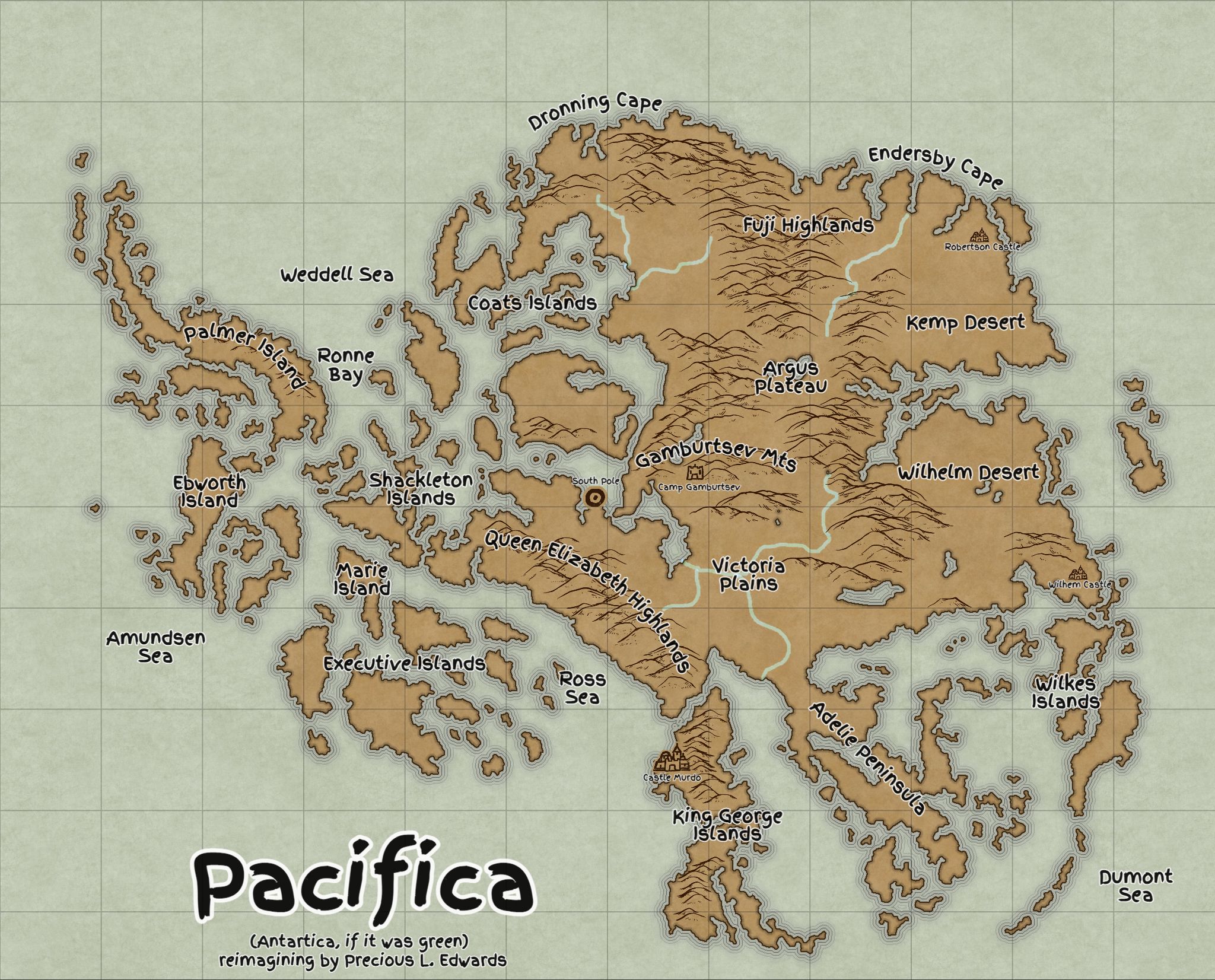 Antarctica Green "Nuna" | Inkarnate - Create Fantasy Maps Online
