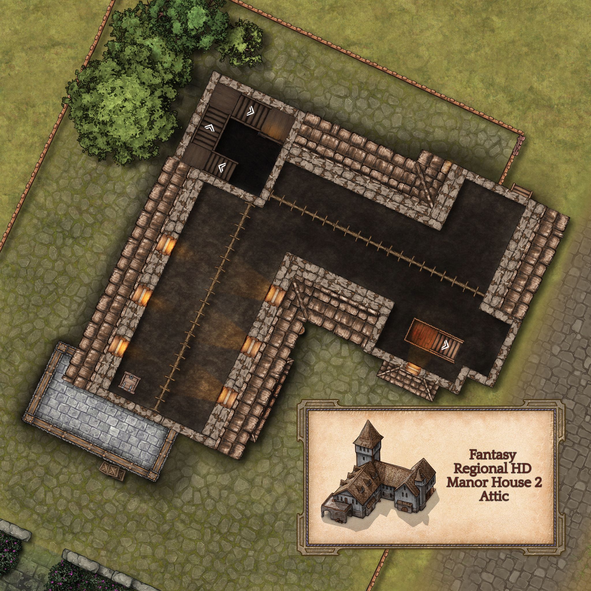 Stamp Shell 01 - Fantasy Regional HD - Manor House 2 - (3/4: Attic ...