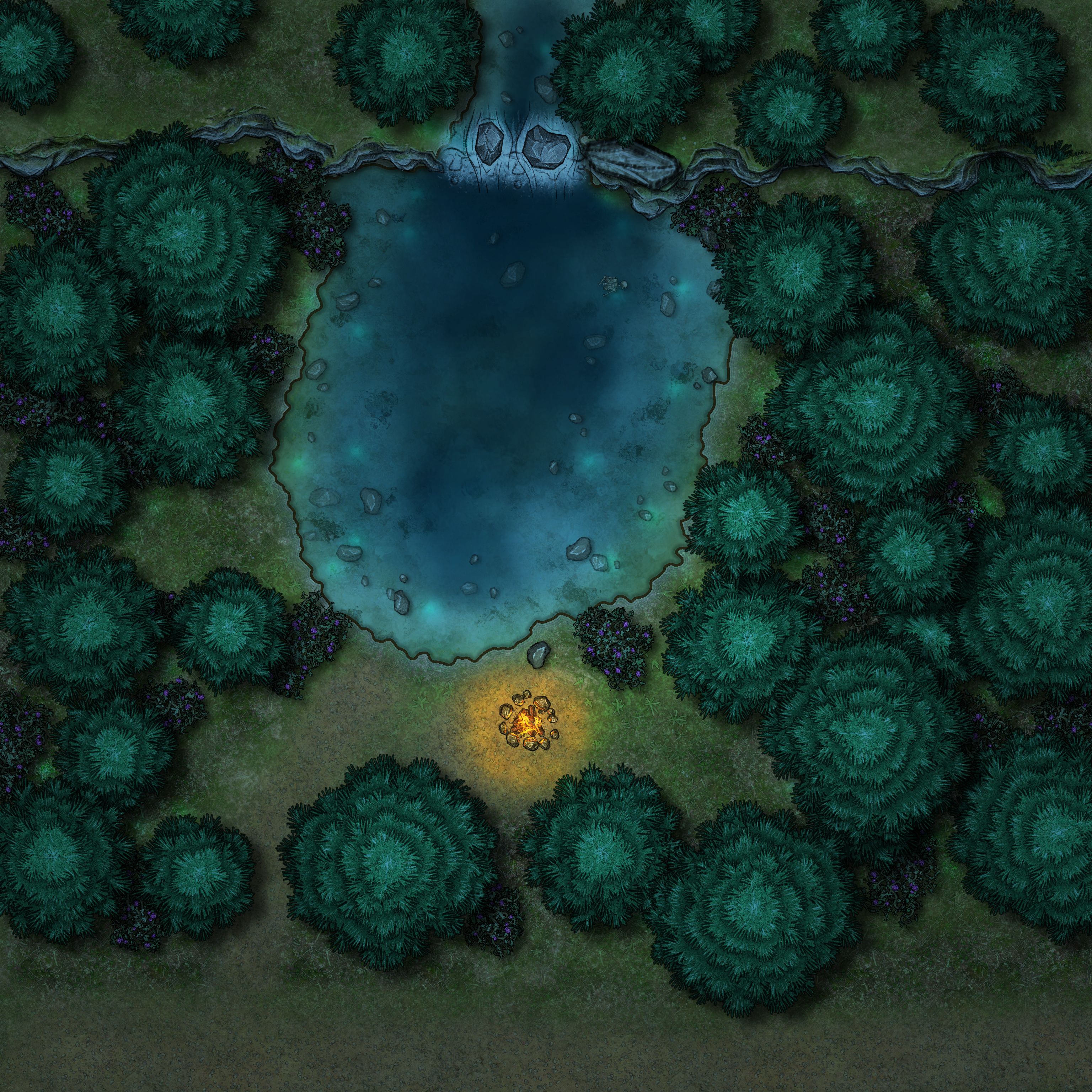 Hidden Waterfall | Inkarnate - Create Fantasy Maps Online