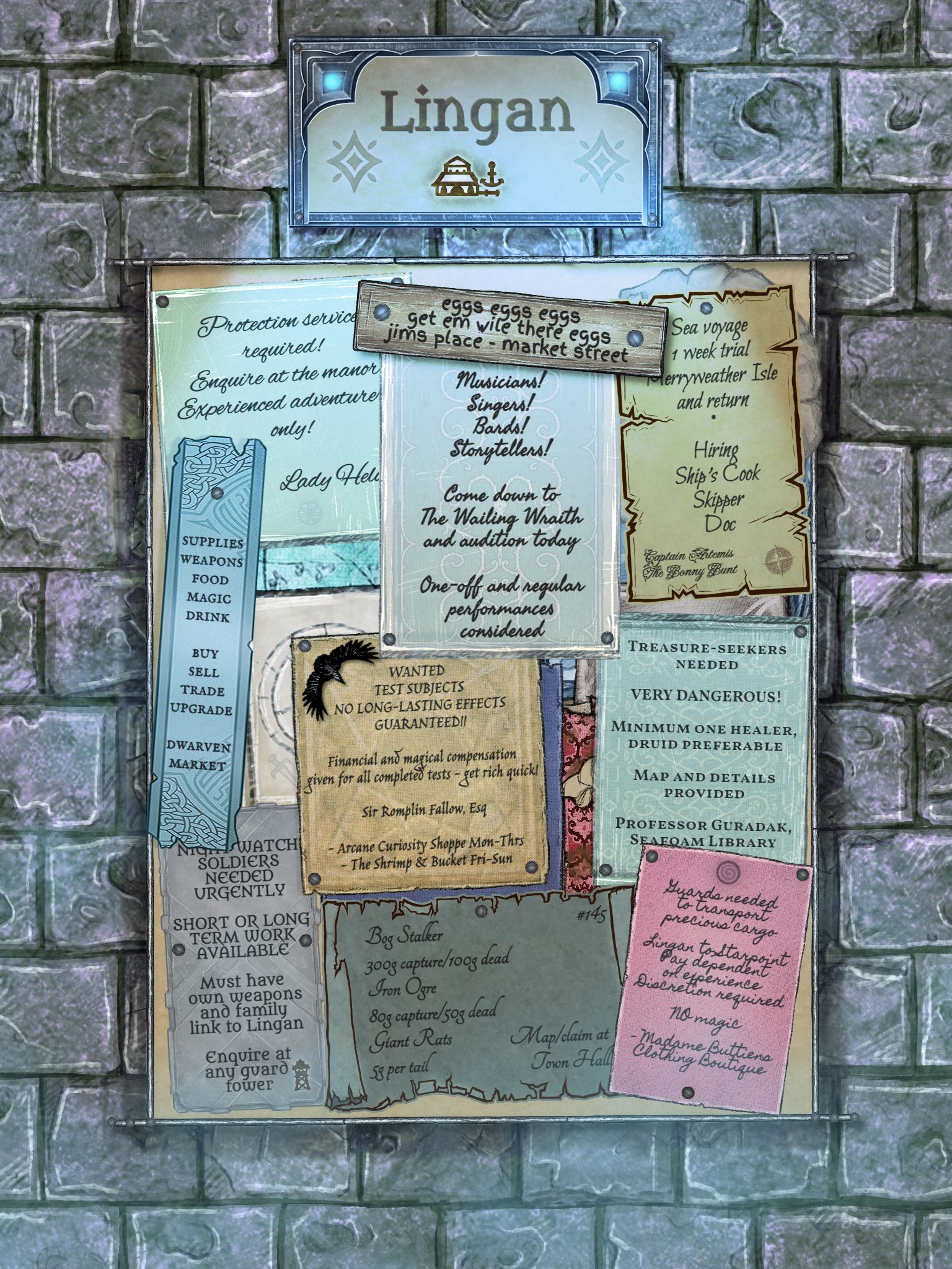 Lingan Port Town - Quest / Notice Board | Inkarnate - Create Fantasy ...