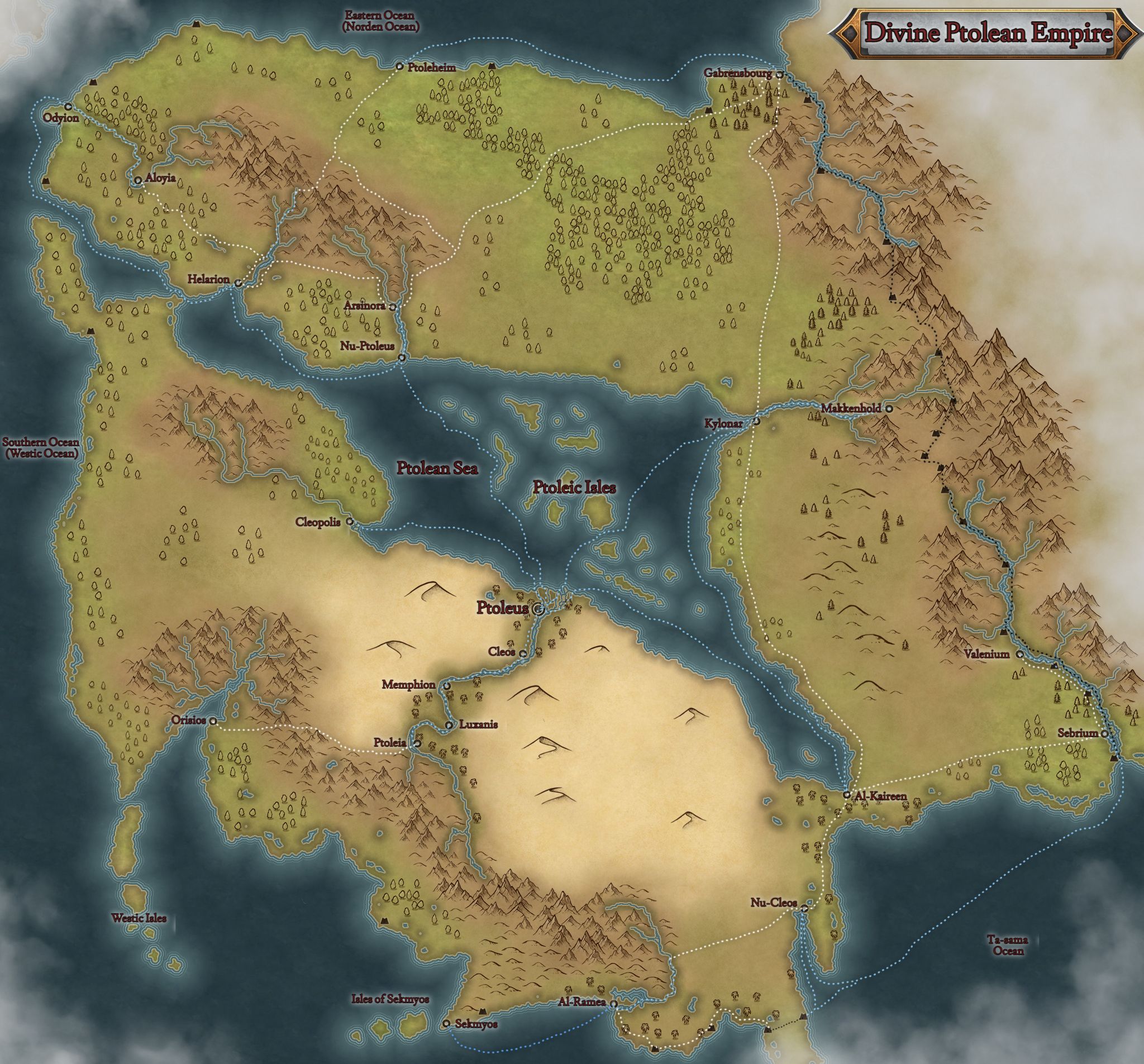 New map - For Dan - Ptolean Empire | Inkarnate - Create Fantasy Maps Online