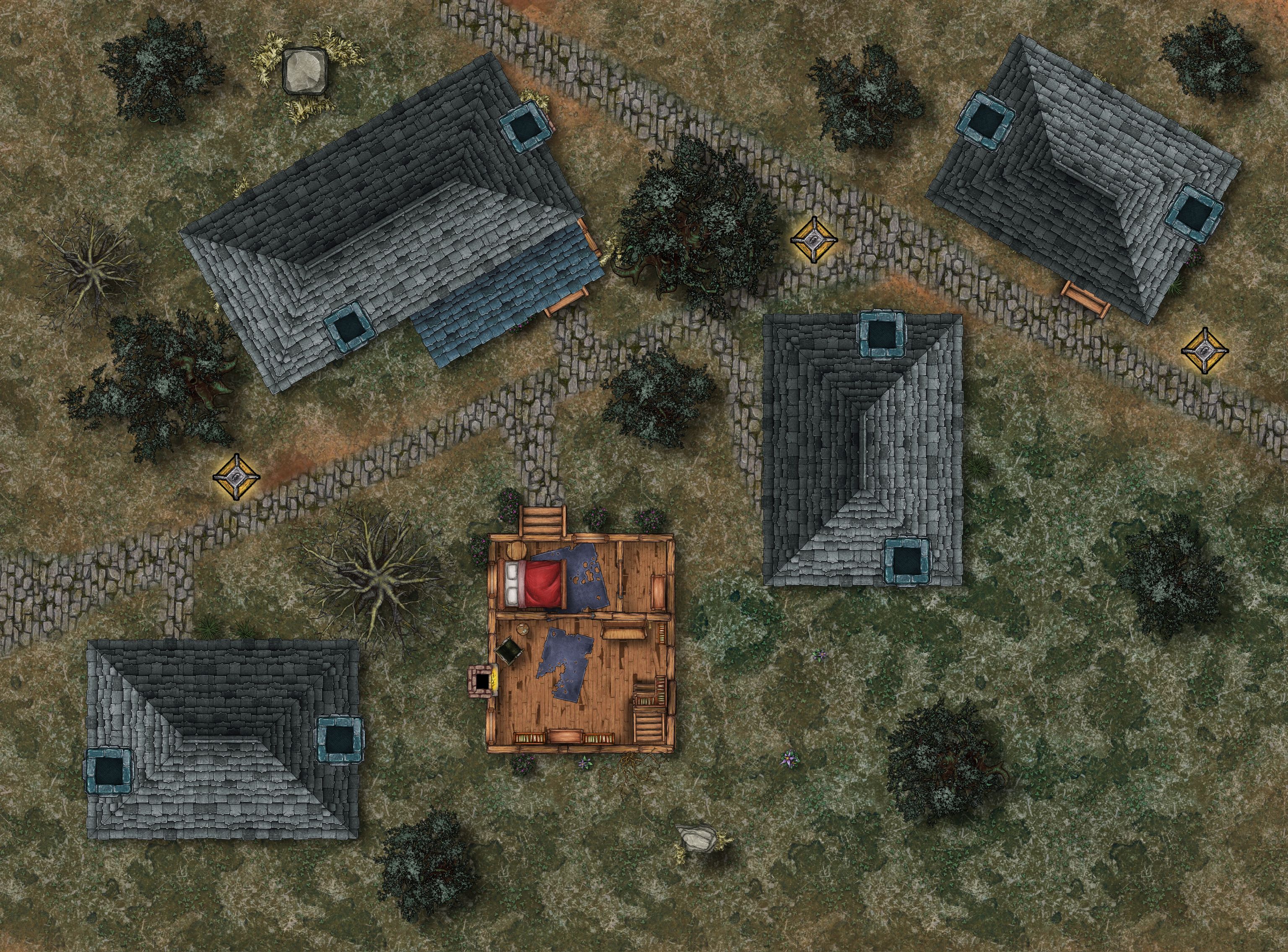 Vallaki street Scene upstairs | Inkarnate - Create Fantasy Maps Online