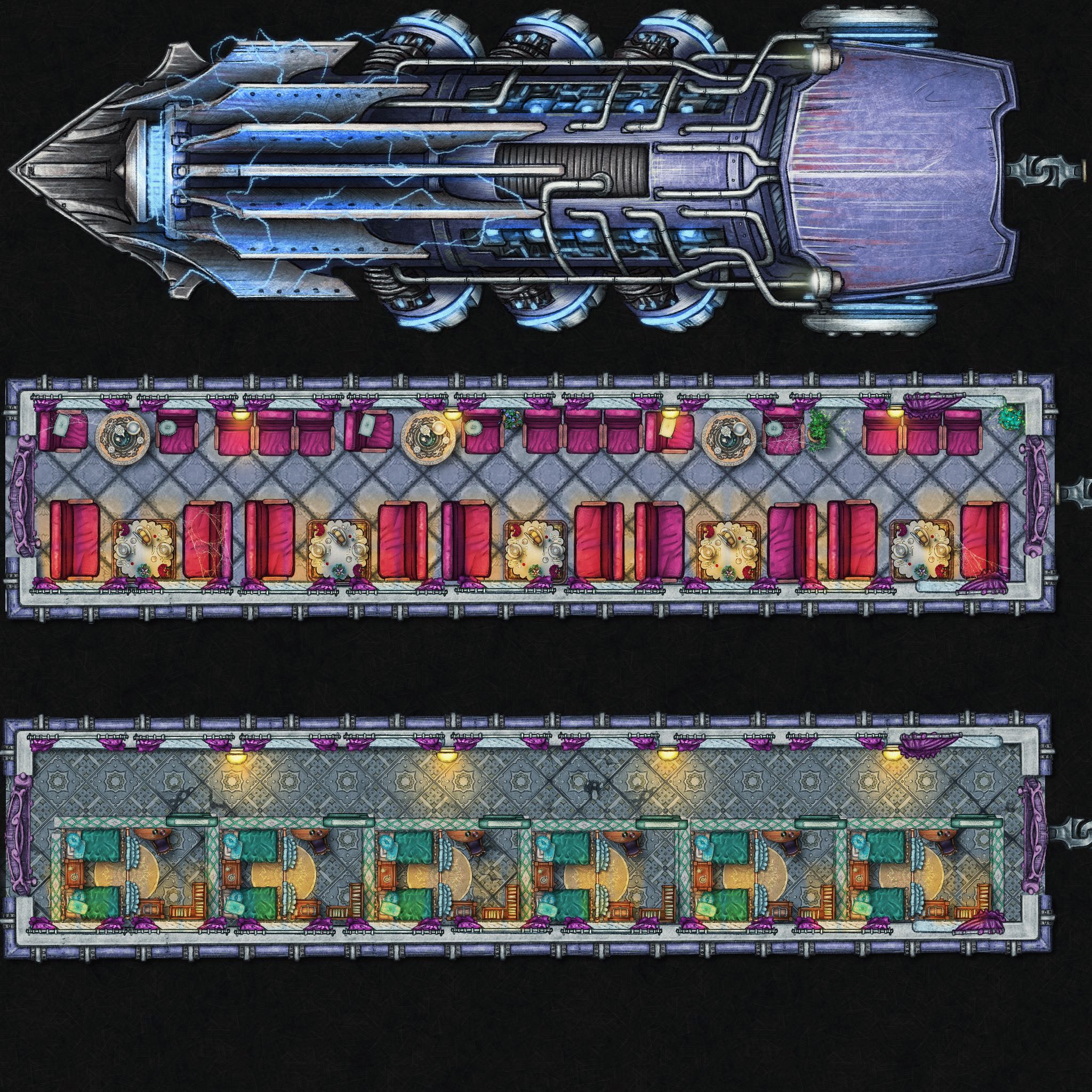 Lightning Rail || First Class Cars | Inkarnate - Create Fantasy Maps Online