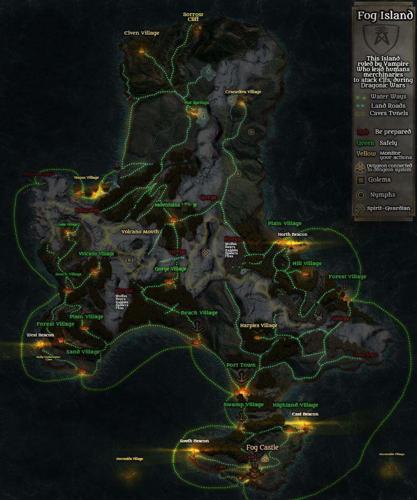 Fog Island ( Night ) | Inkarnate - Create Fantasy Maps Online