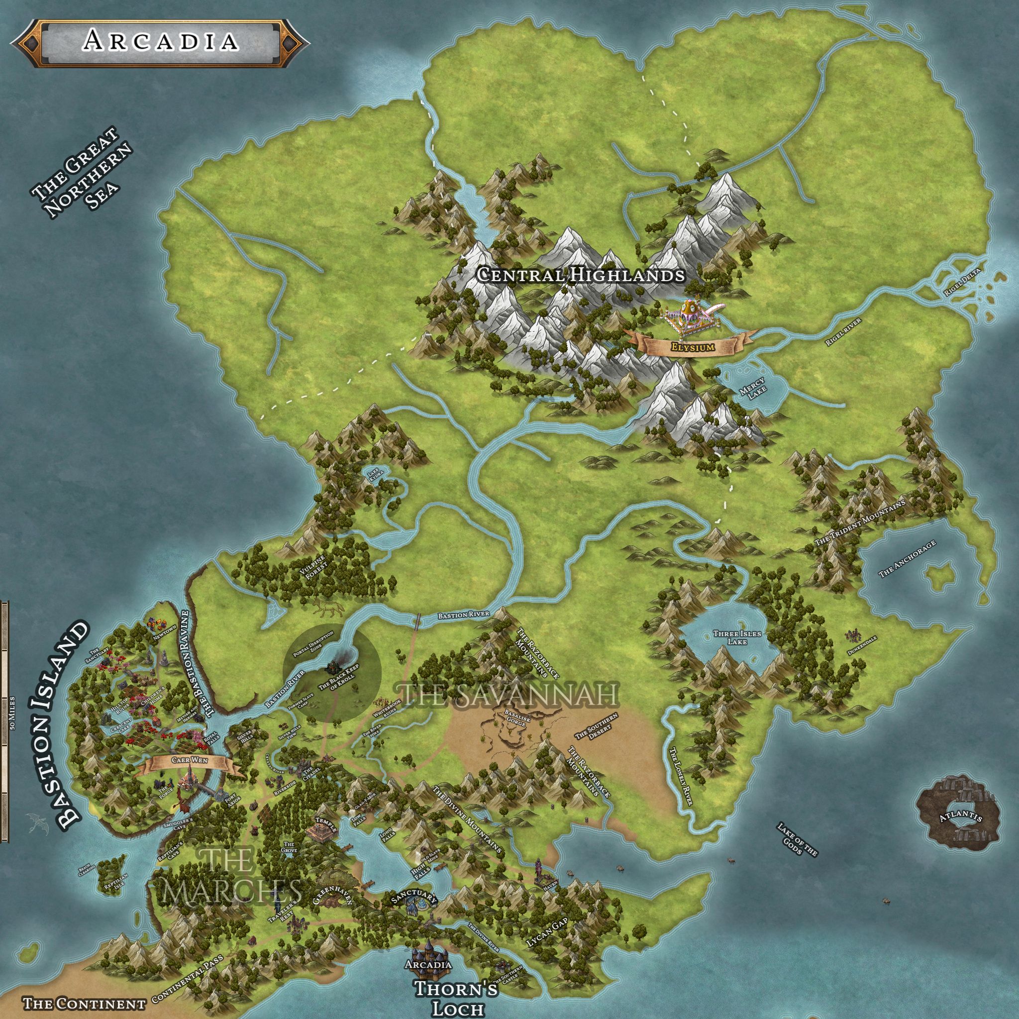 Caer Wen Mainland Map | Inkarnate - Create Fantasy Maps Online