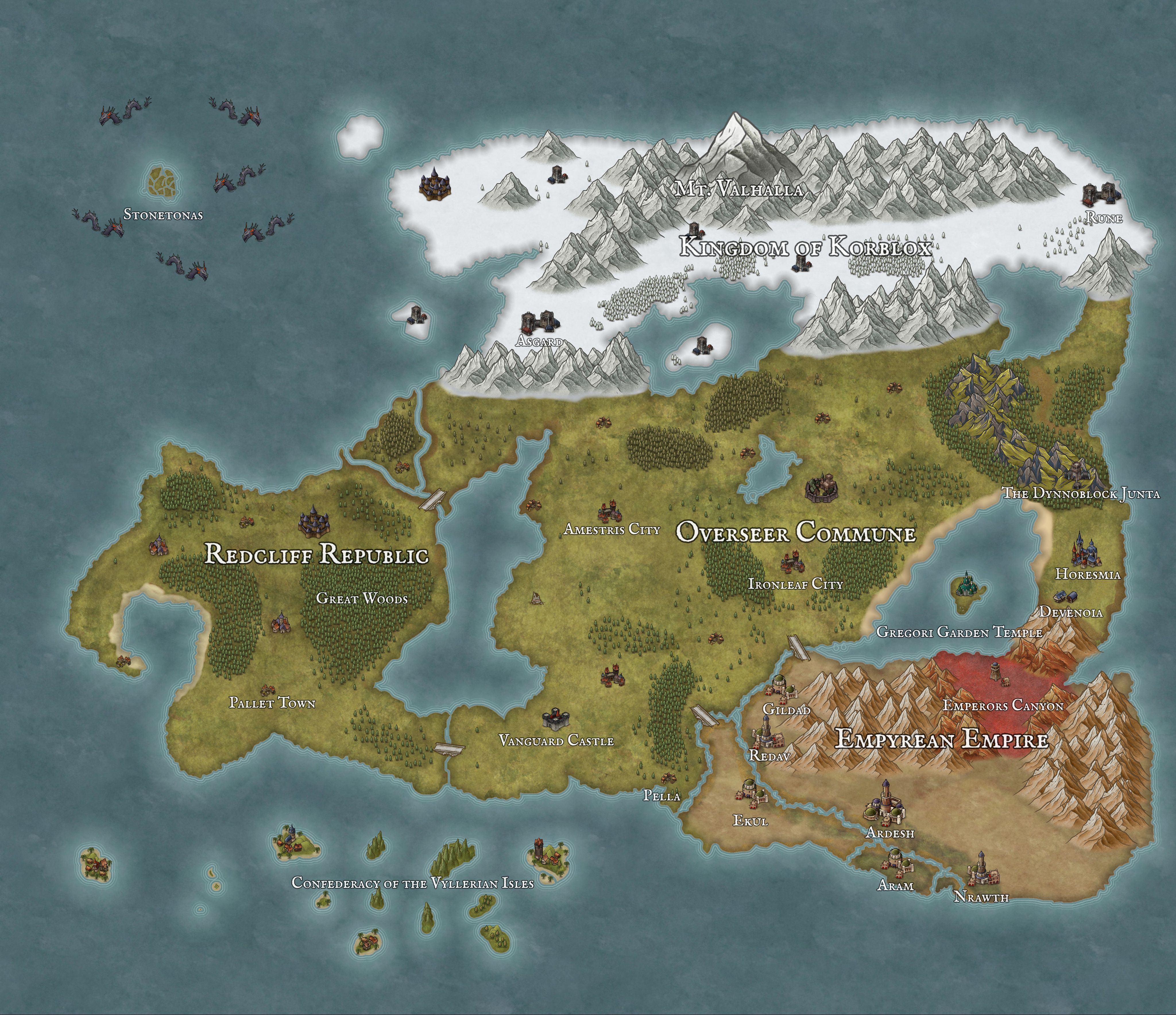 Empire Clash World Map | Inkarnate - Create Fantasy Maps Online
