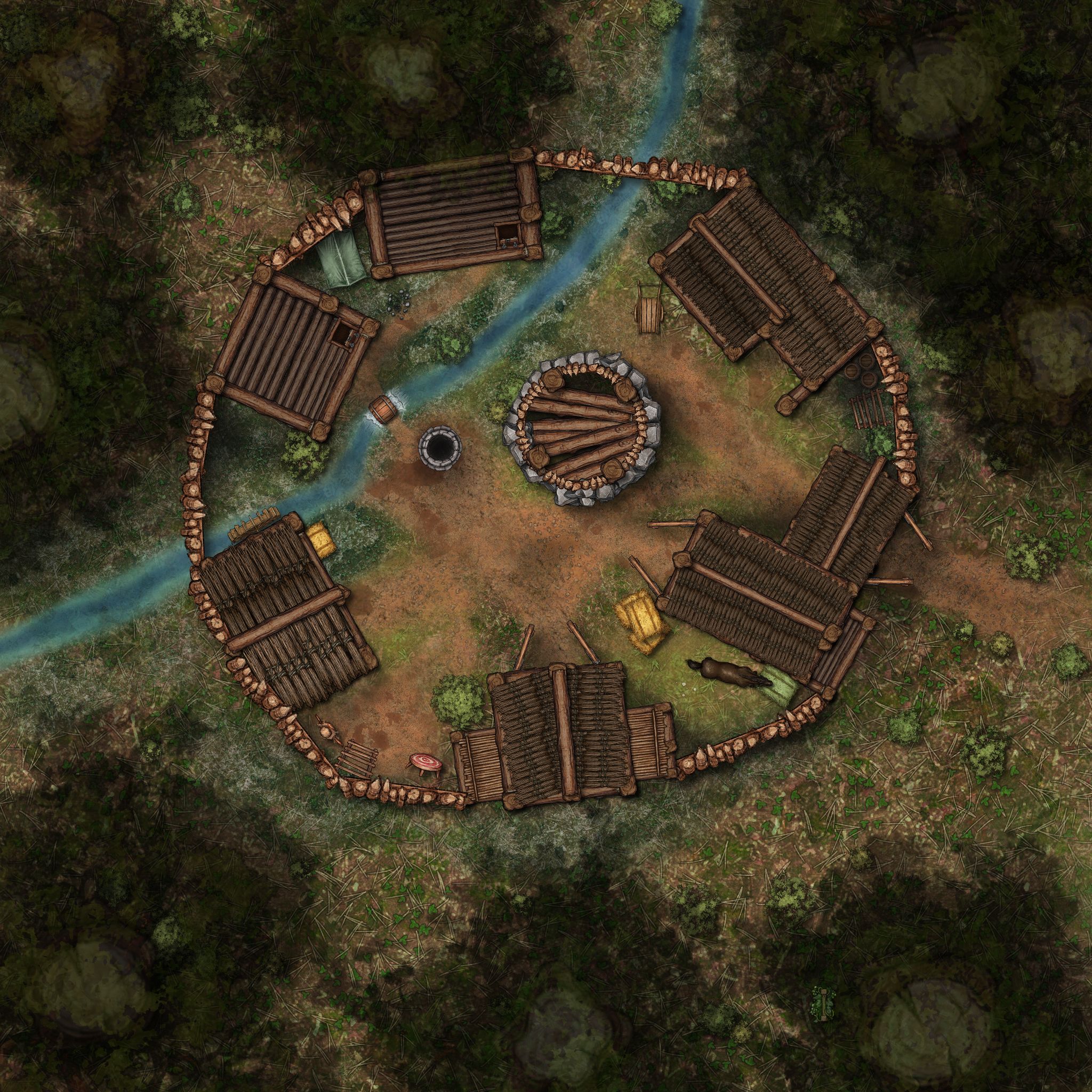Settlement in the Woods | Inkarnate - Create Fantasy Maps Online