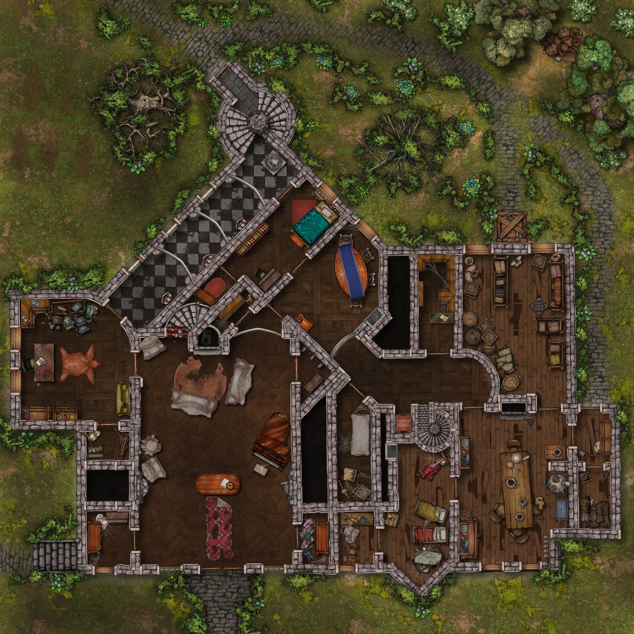 Castelo Gyllencreutz, Térreo | Inkarnate - Create Fantasy Maps Online