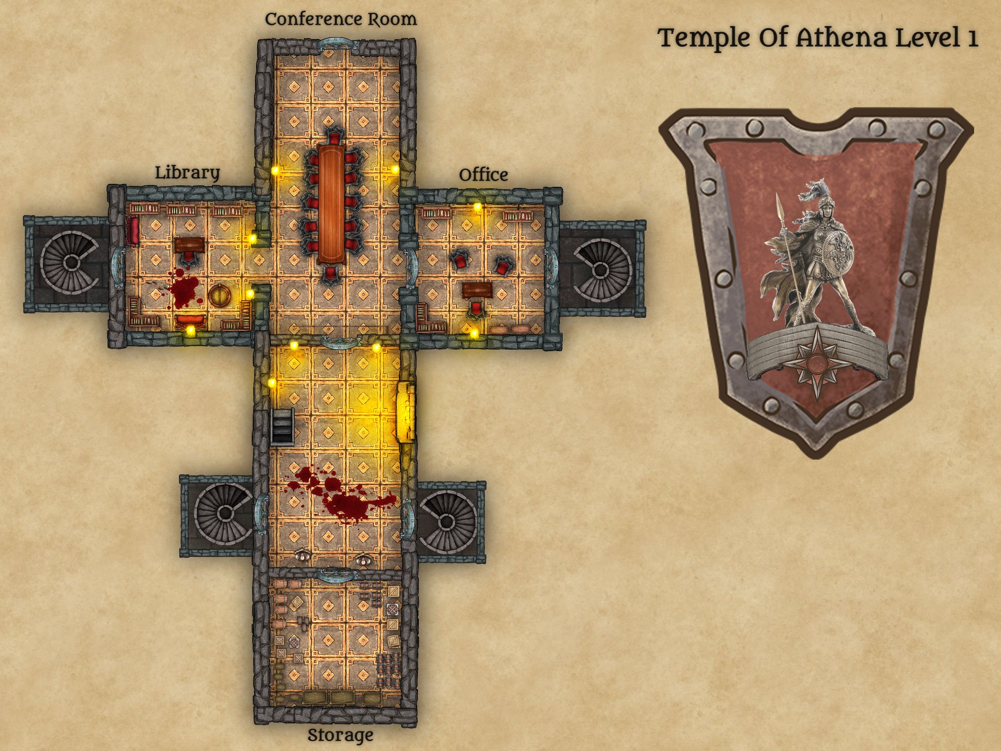 Temple Of Athena Level 1 | Inkarnate - Create Fantasy Maps Online