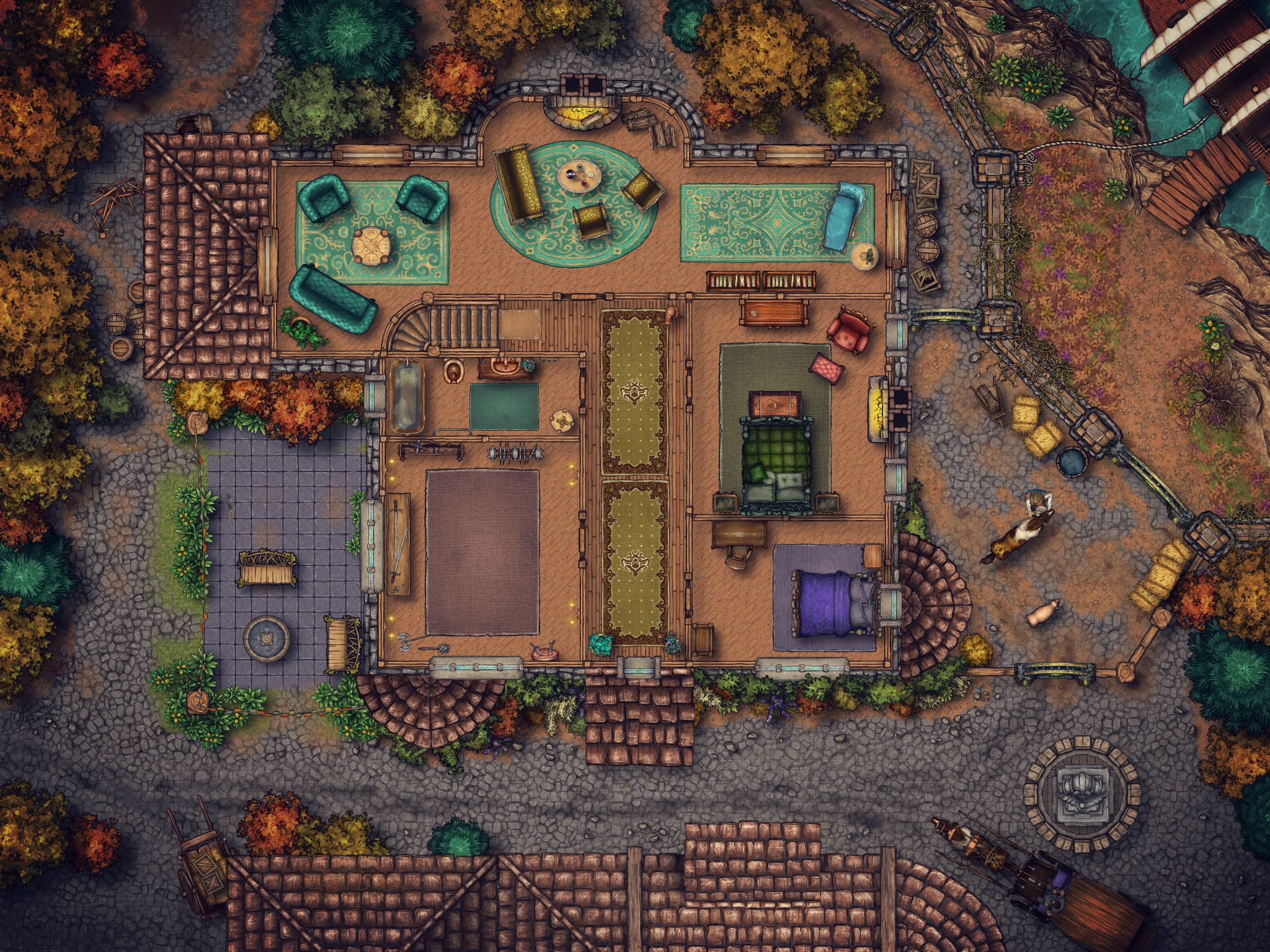 Manor House - 2nd Floor | Inkarnate - Create Fantasy Maps Online