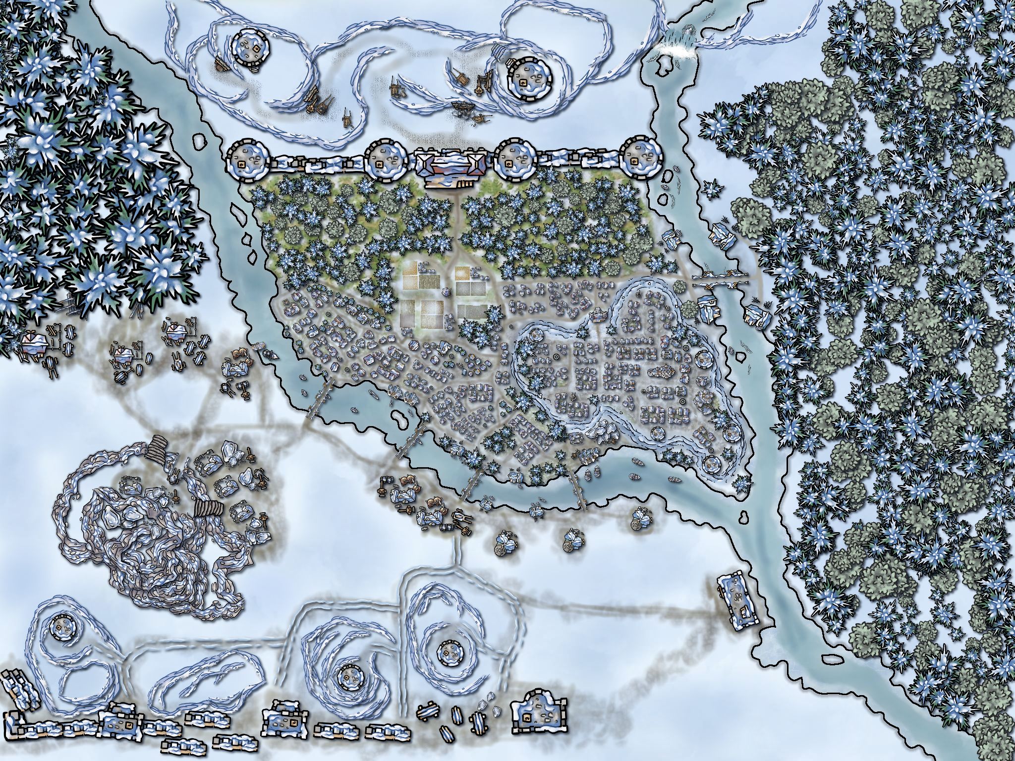 Winter City | Inkarnate - Create Fantasy Maps Online