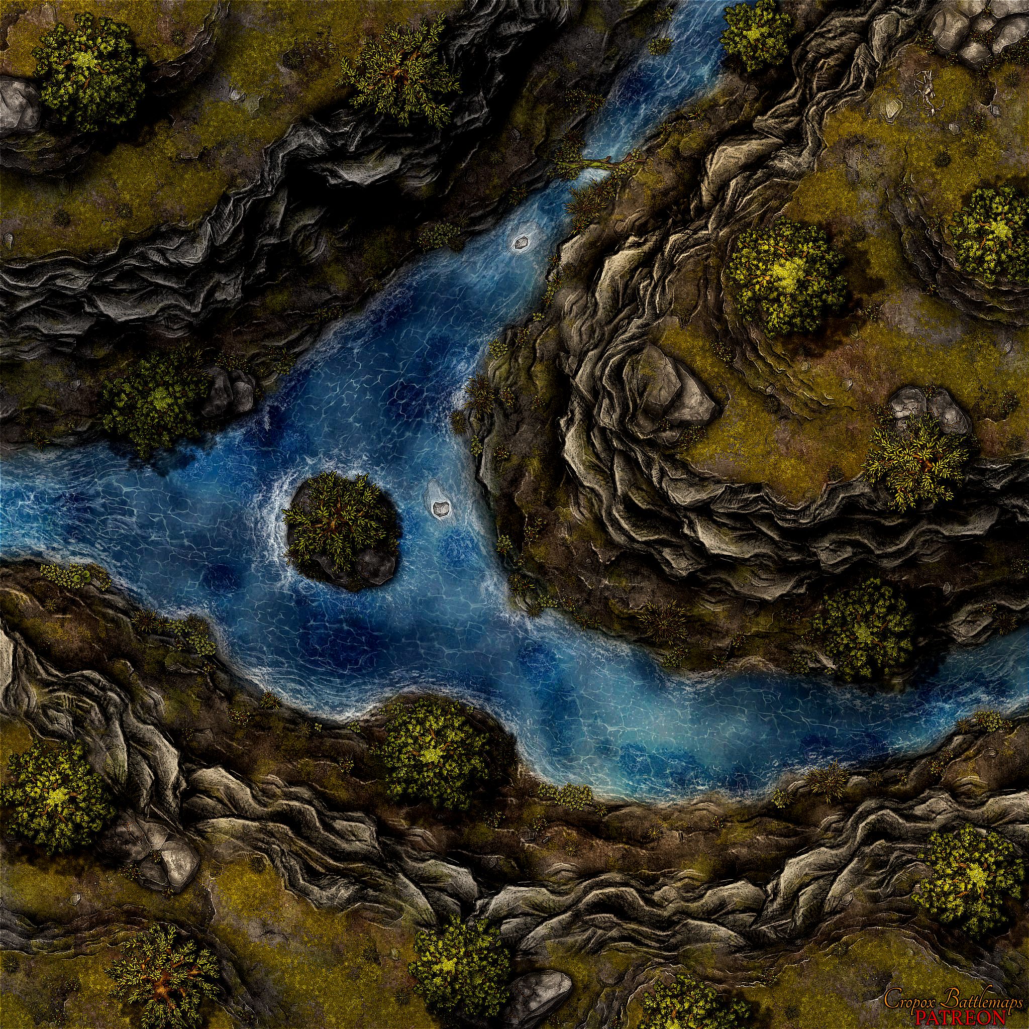 Canyon 30x30 (river version) | Inkarnate - Create Fantasy Maps Online