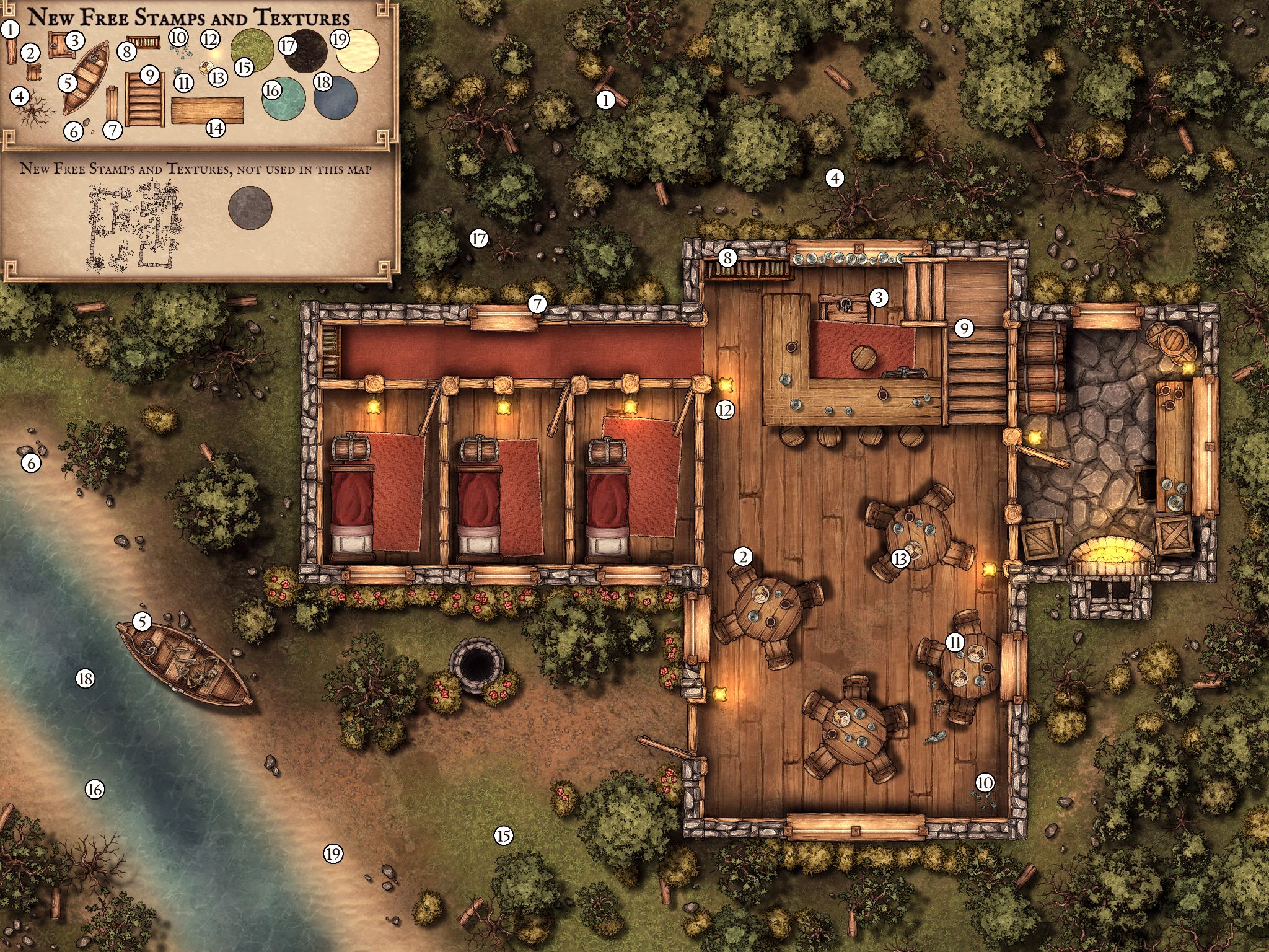 Forest Inn [Free assets only] | Inkarnate - Create Fantasy Maps Online