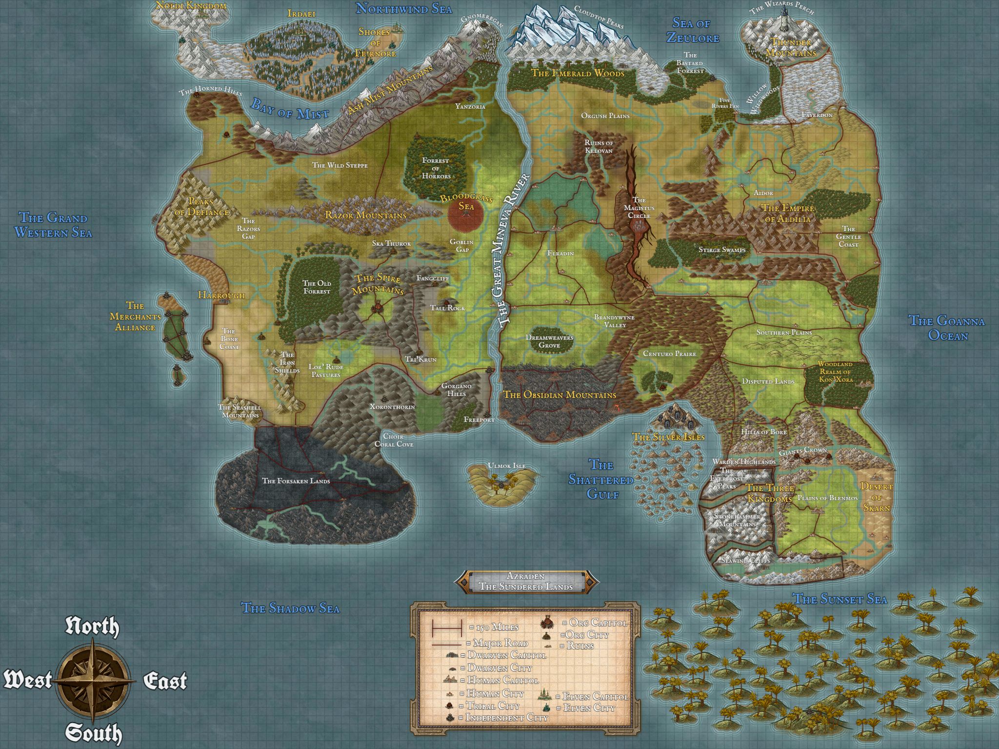 sundered lands labeled map | Inkarnate - Create Fantasy Maps Online