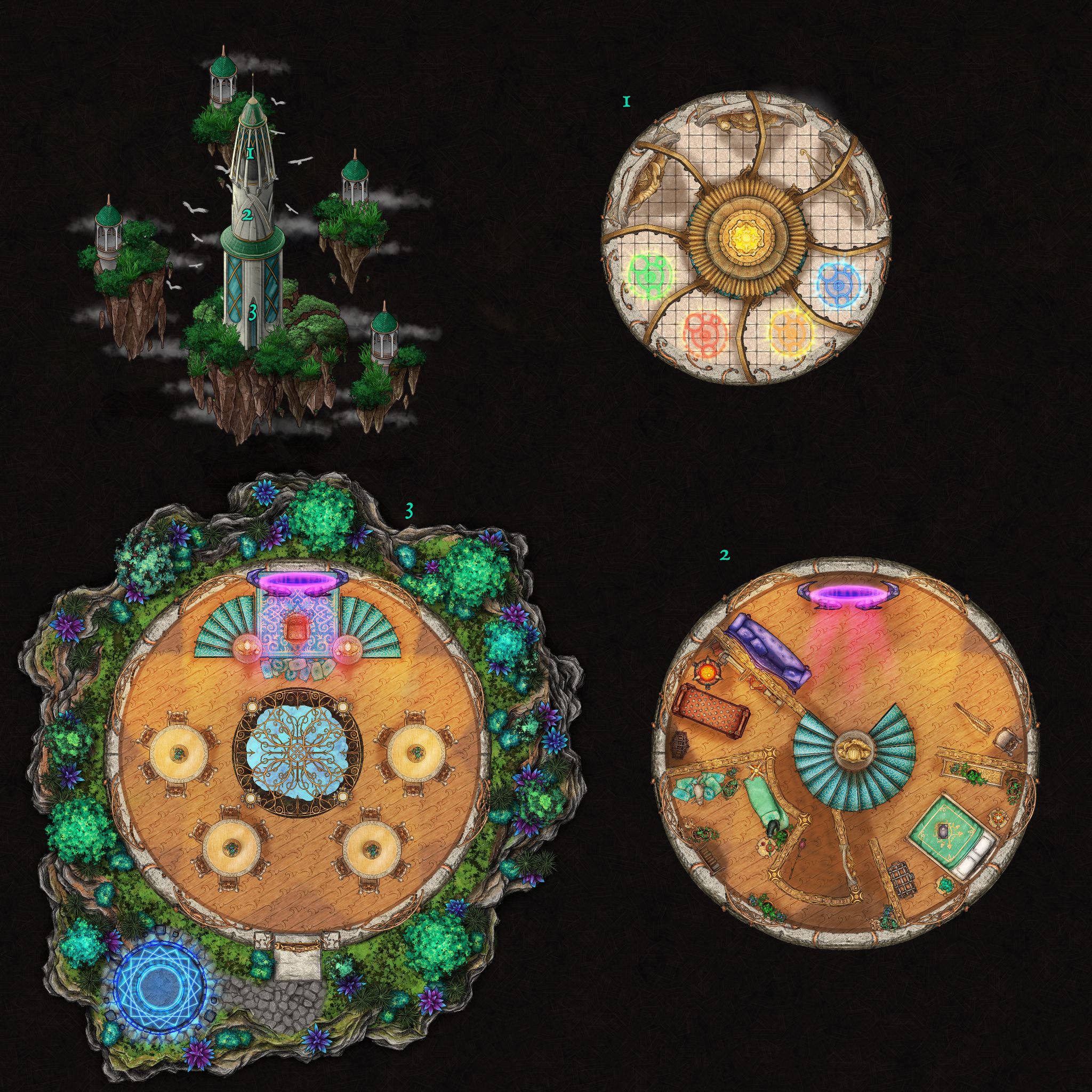 The four queens - The main tower | Inkarnate - Create Fantasy Maps Online