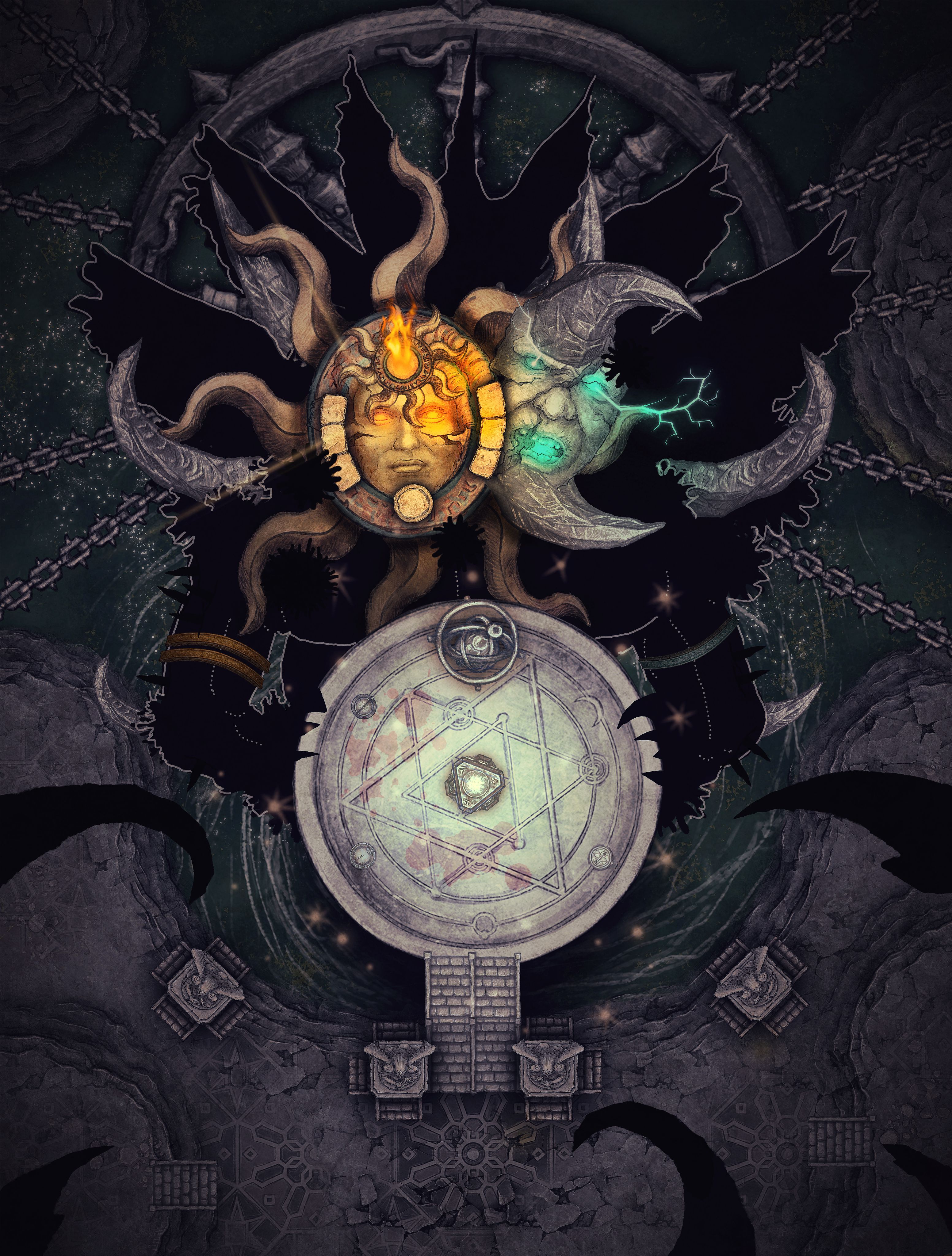 The Sun & Moon Colossi | Inkarnate - Create Fantasy Maps Online