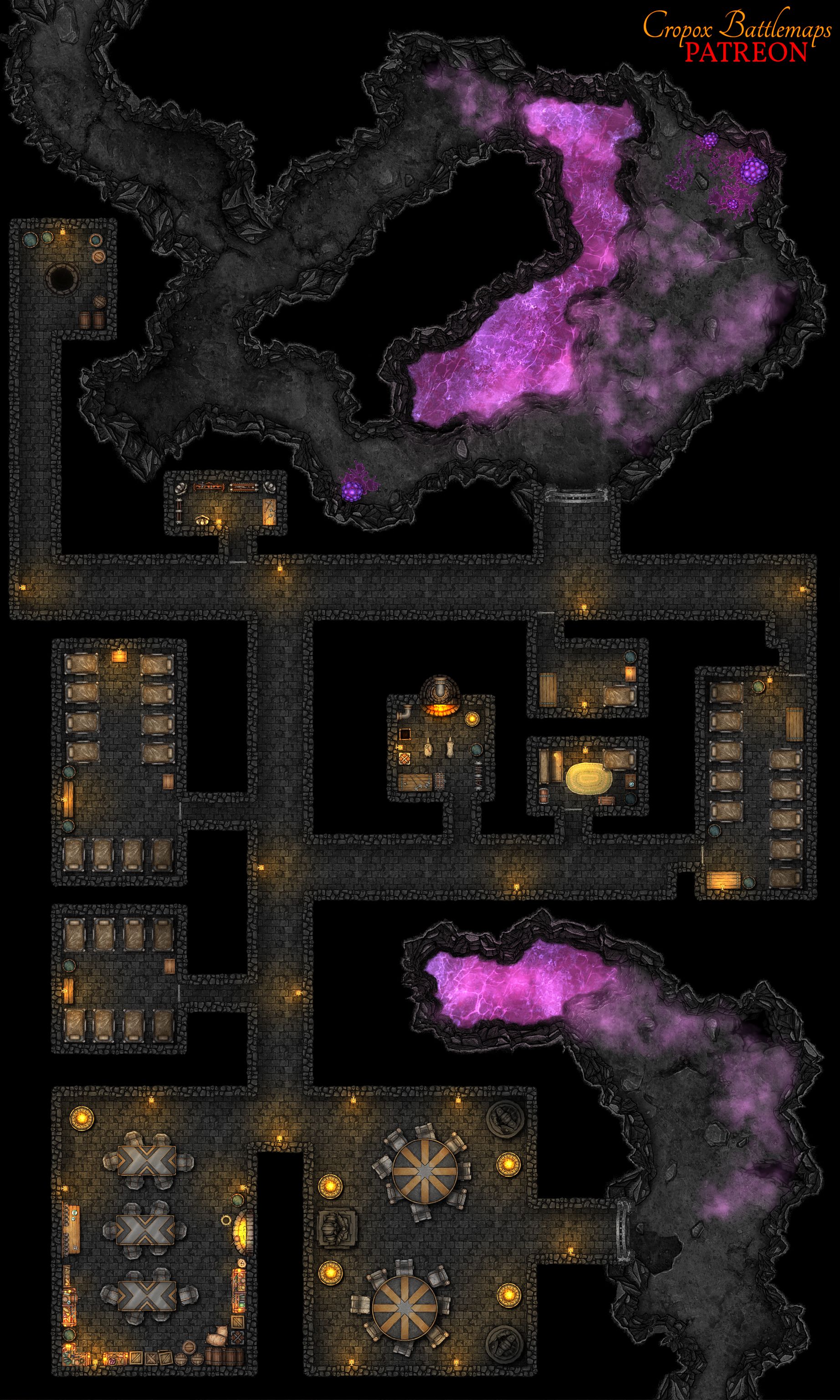 Dwarven Outpost 30x50 (Lights - Purple) | Inkarnate - Create Fantasy ...
