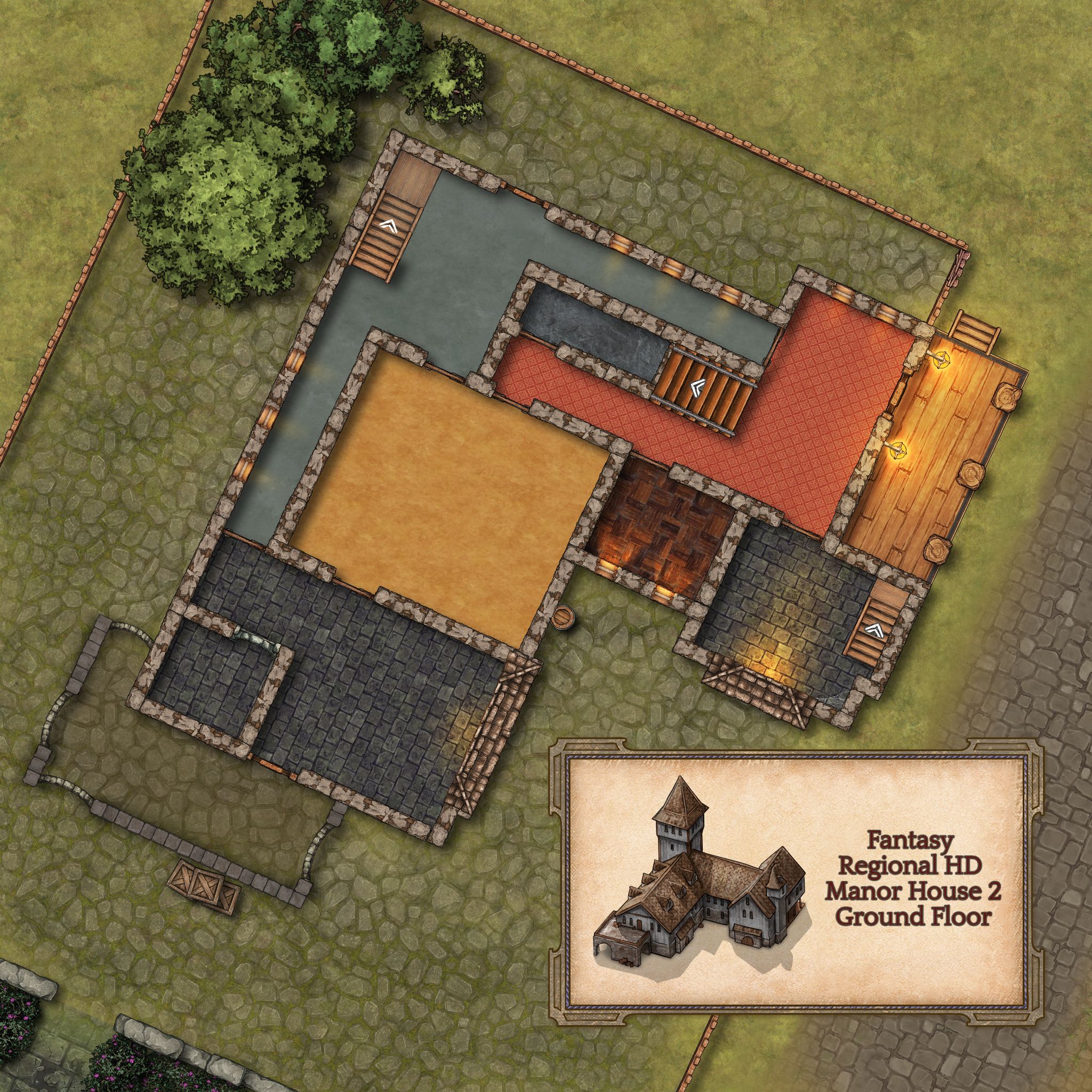 Stamp Shell 01 - Fantasy Regional HD - Manor House 2 - (1/4: Ground ...