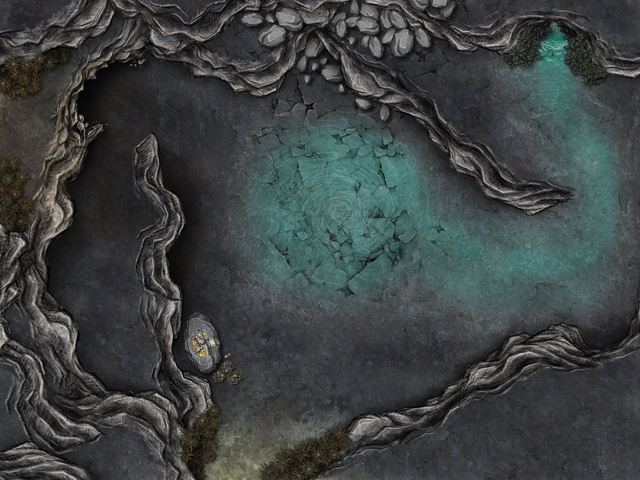 Cave Of A Local Deity | Inkarnate - Create Fantasy Maps Online