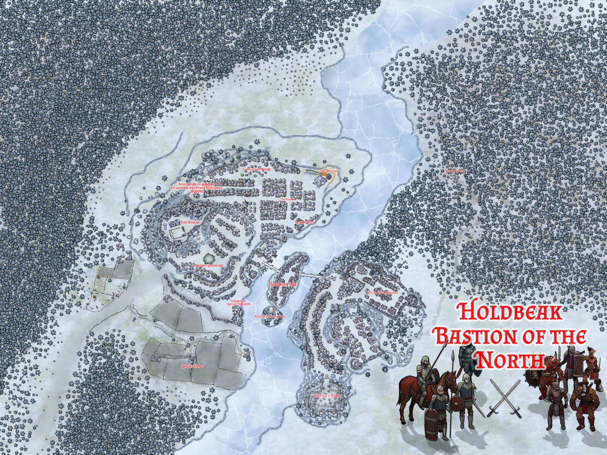 Holdbeak watercolour battlemap | Inkarnate - Create Fantasy Maps Online