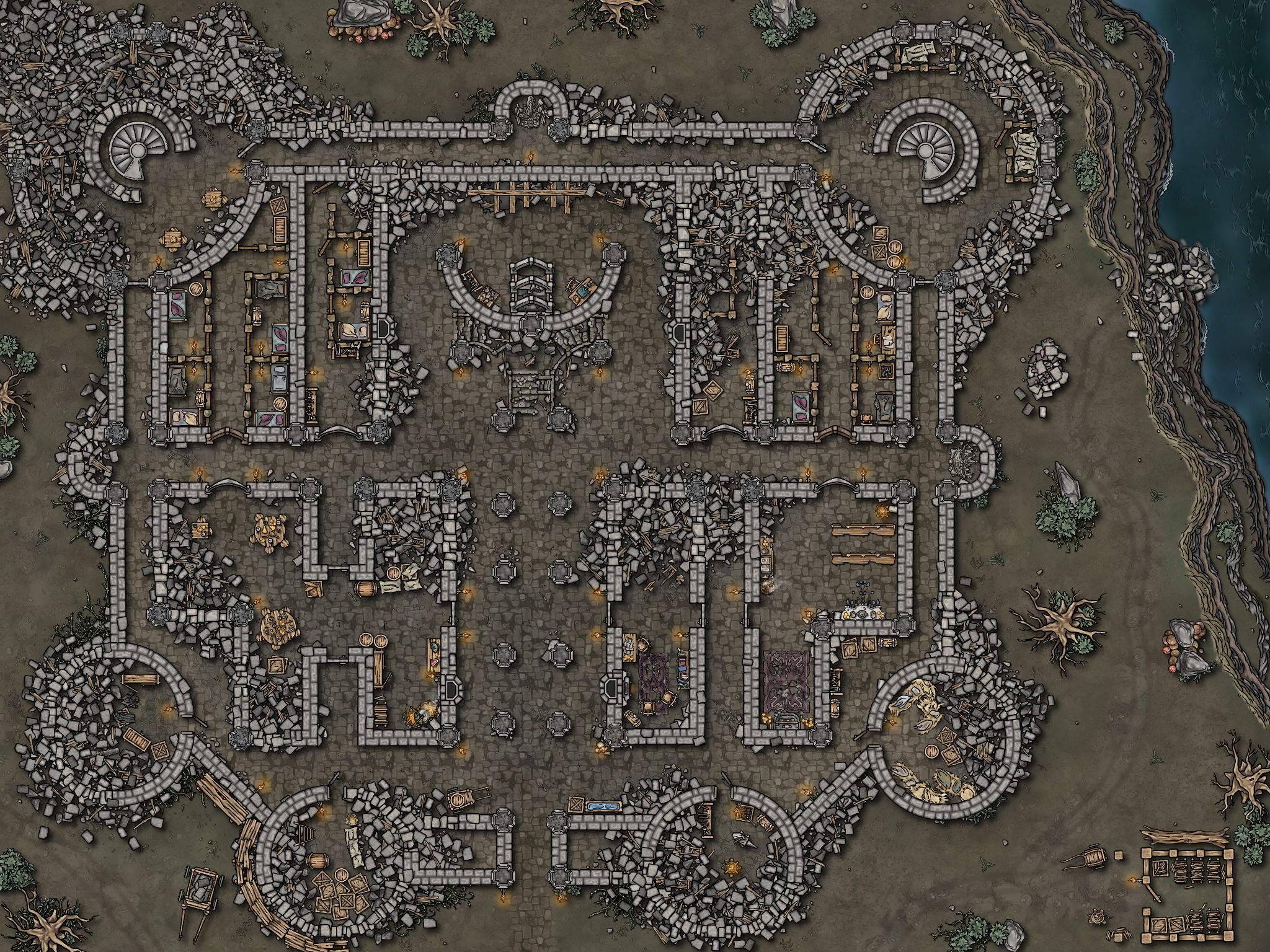 Ruins of Echrul - Main floor | Inkarnate - Create Fantasy Maps Online