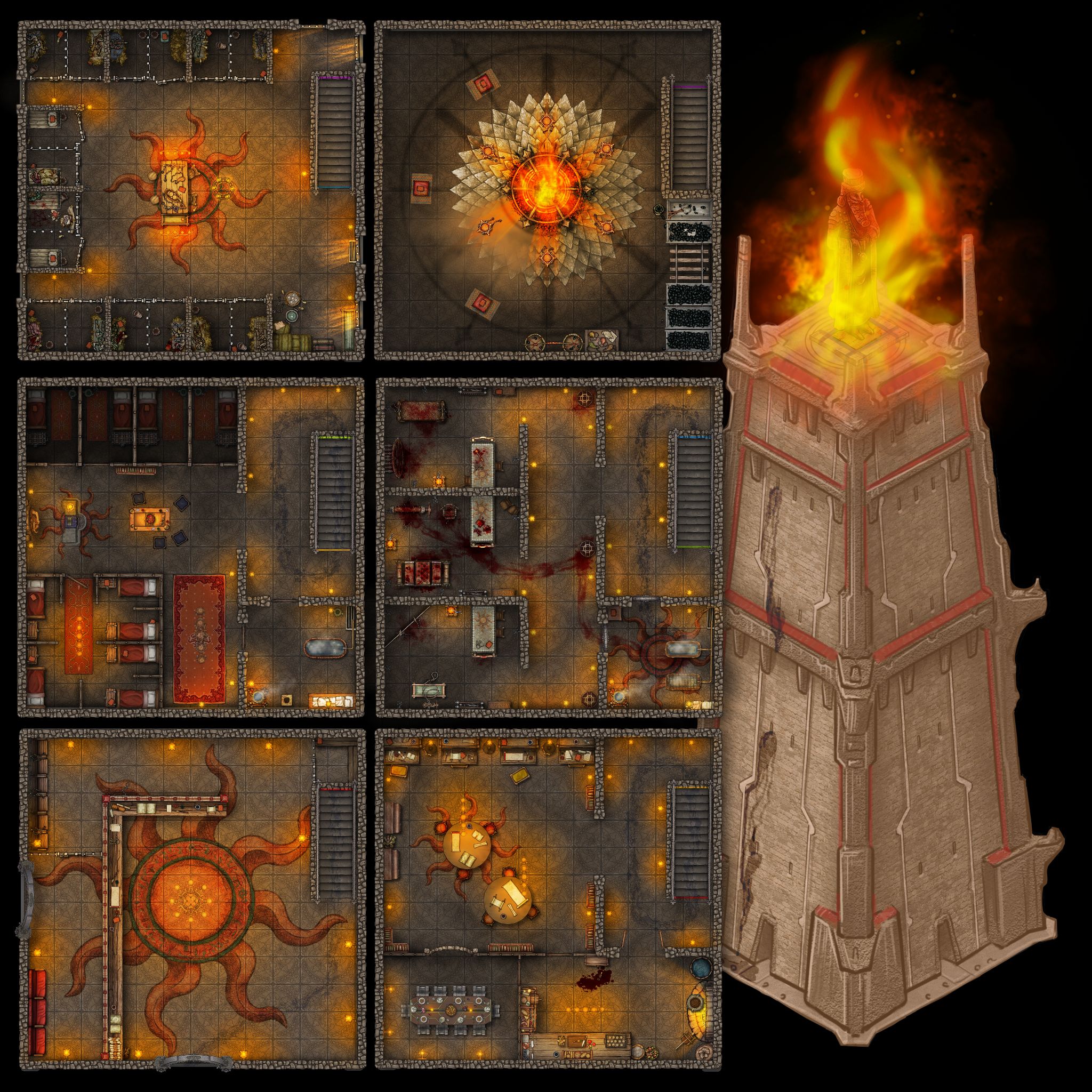 Tower Dungeon of the Sun God | Inkarnate - Create Fantasy Maps Online