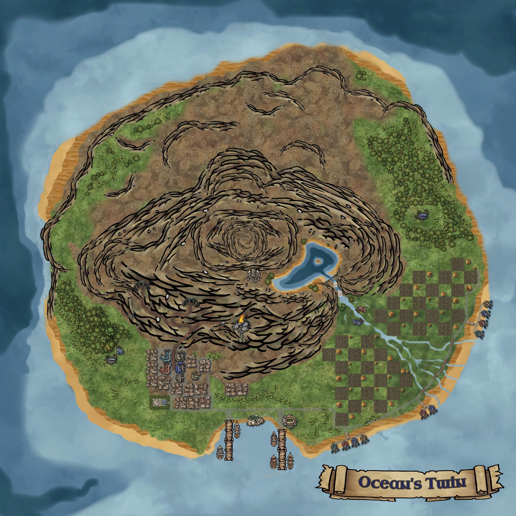 Oceans Twin | Inkarnate - Create Fantasy Maps Online