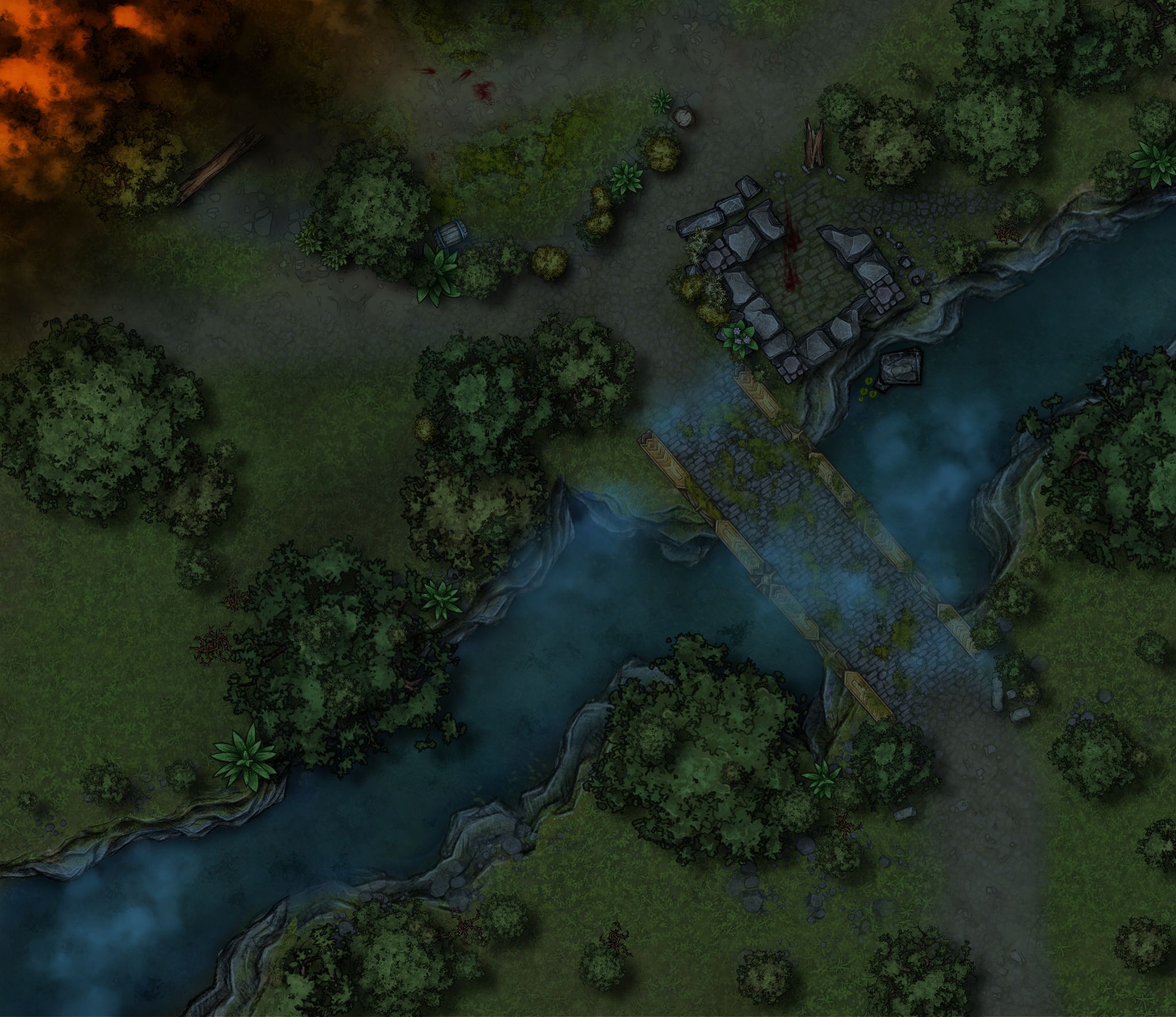 Village Road Next to River (Raid) | Inkarnate - Create Fantasy Maps Online