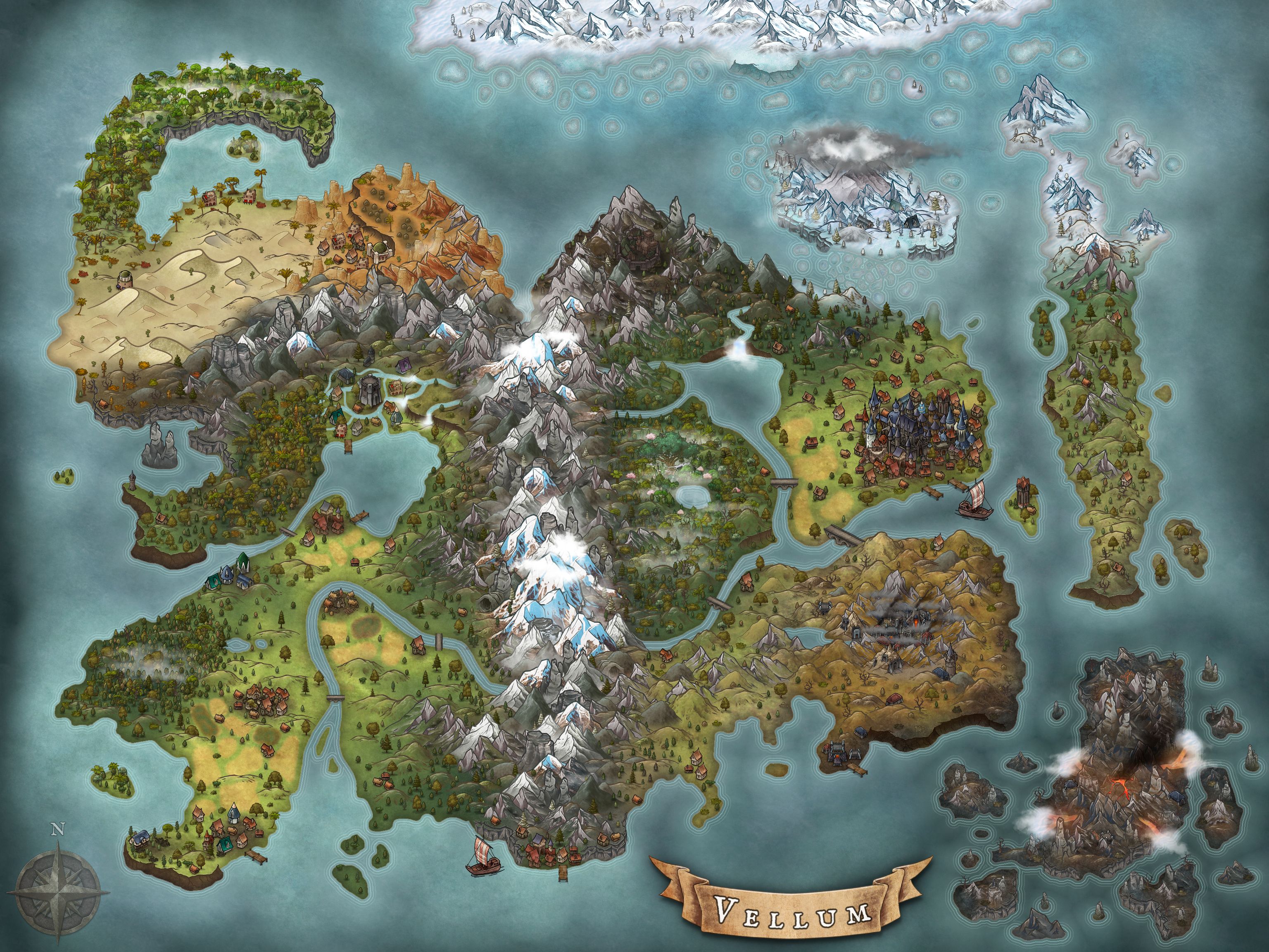 Vellum Full Continent | Inkarnate - Create Fantasy Maps Online