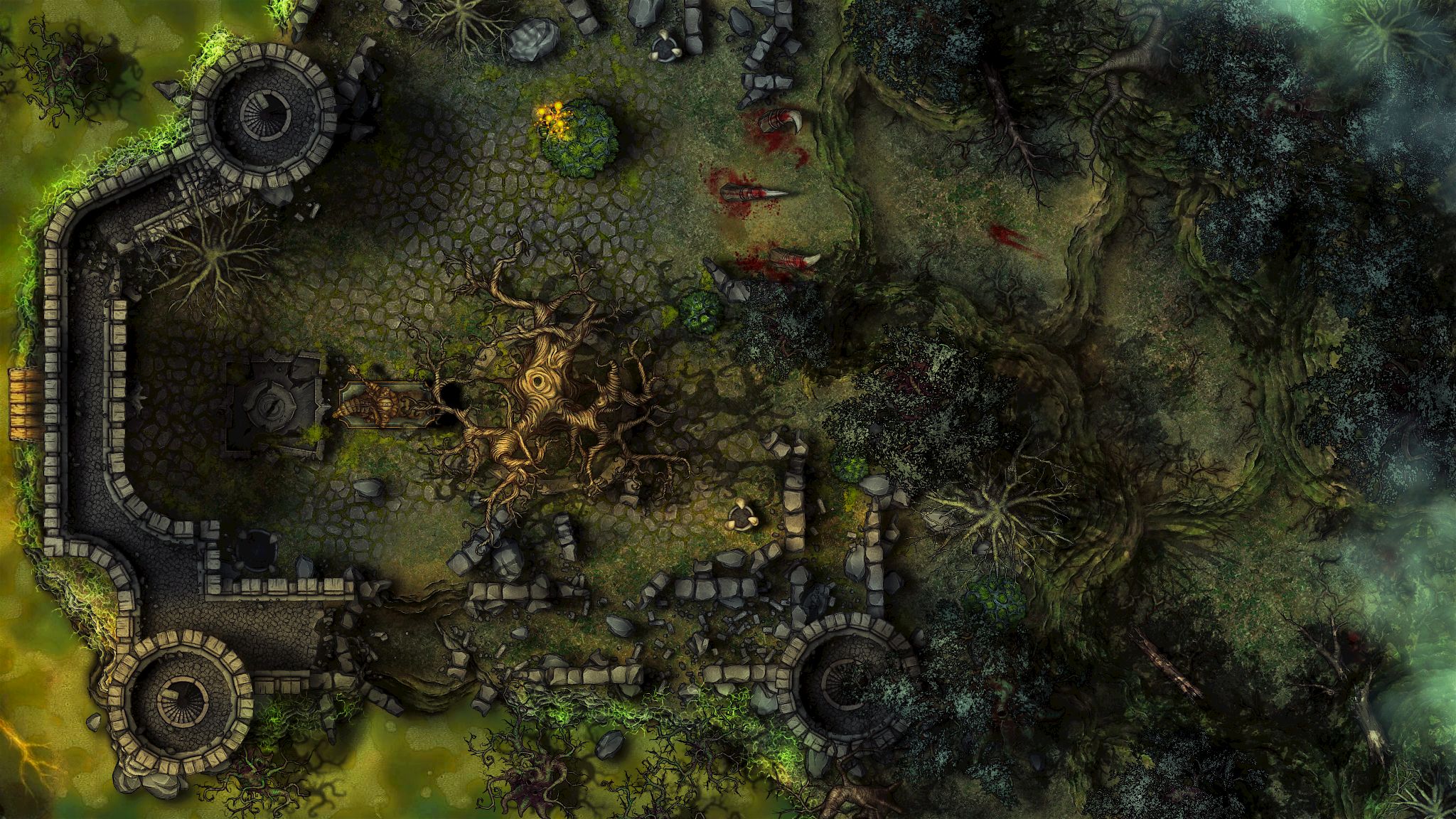 Hill swamp castle interior | Inkarnate - Create Fantasy Maps Online