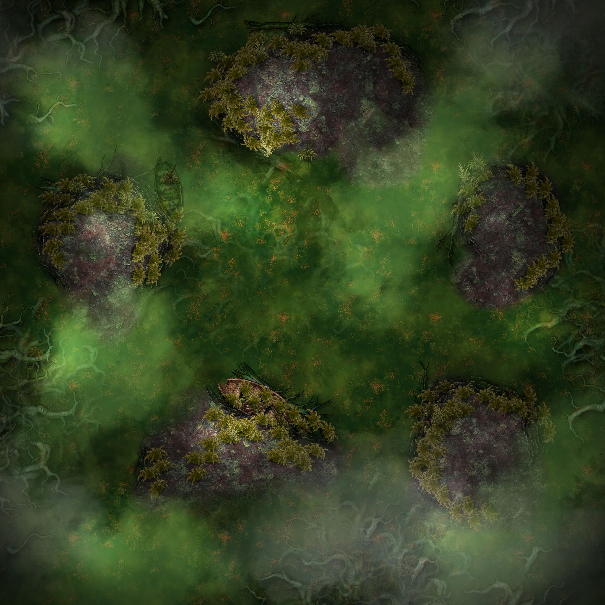 Fogged 20x20 Open Marsh | Inkarnate - Create Fantasy Maps Online